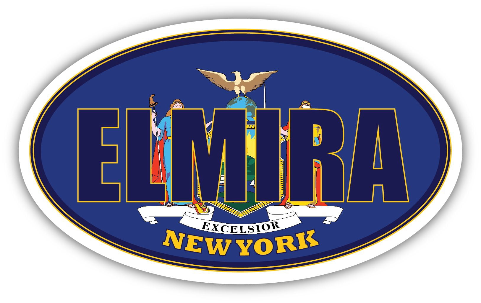 Elmira City New York State Flag | NY Flag Chemung County Oval State ...