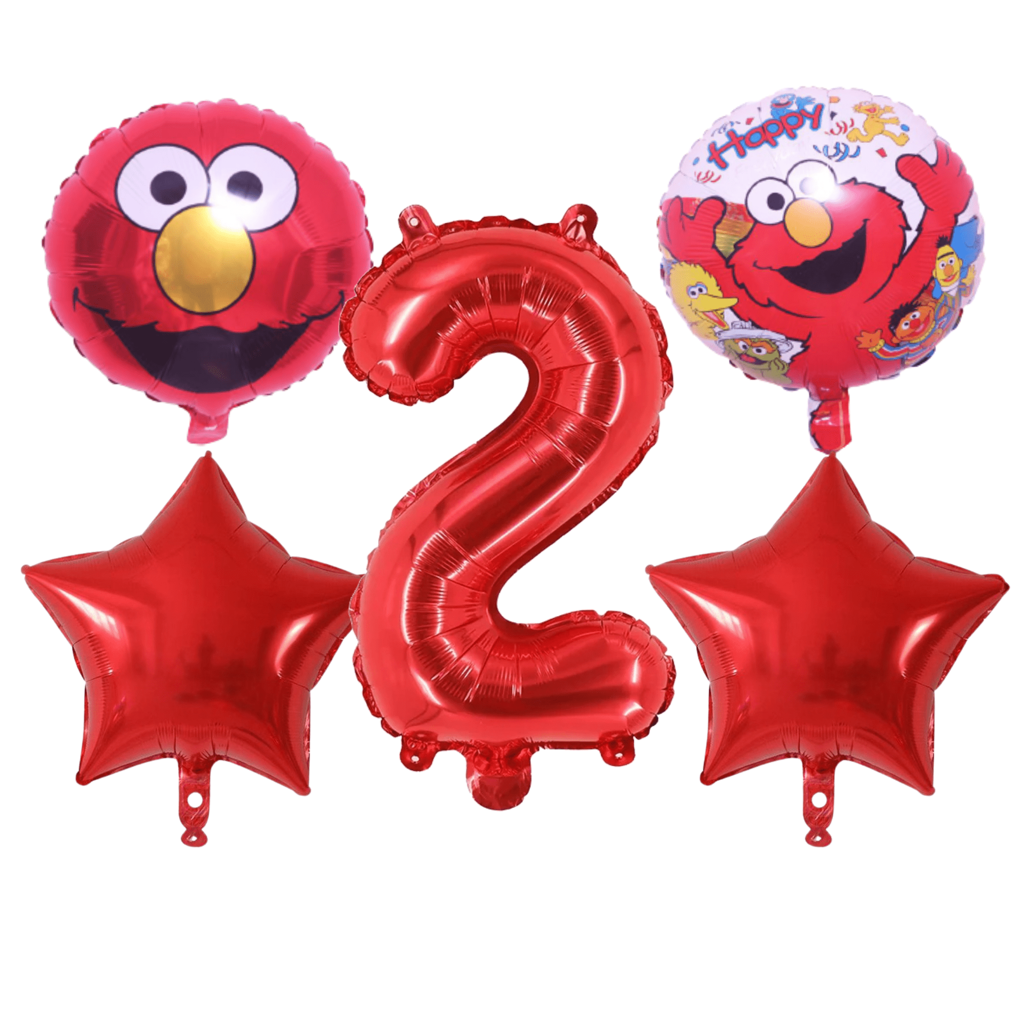 Elmo 2nd Birthday Party Foil Balloons Red Number 2 Set - Walmart.com