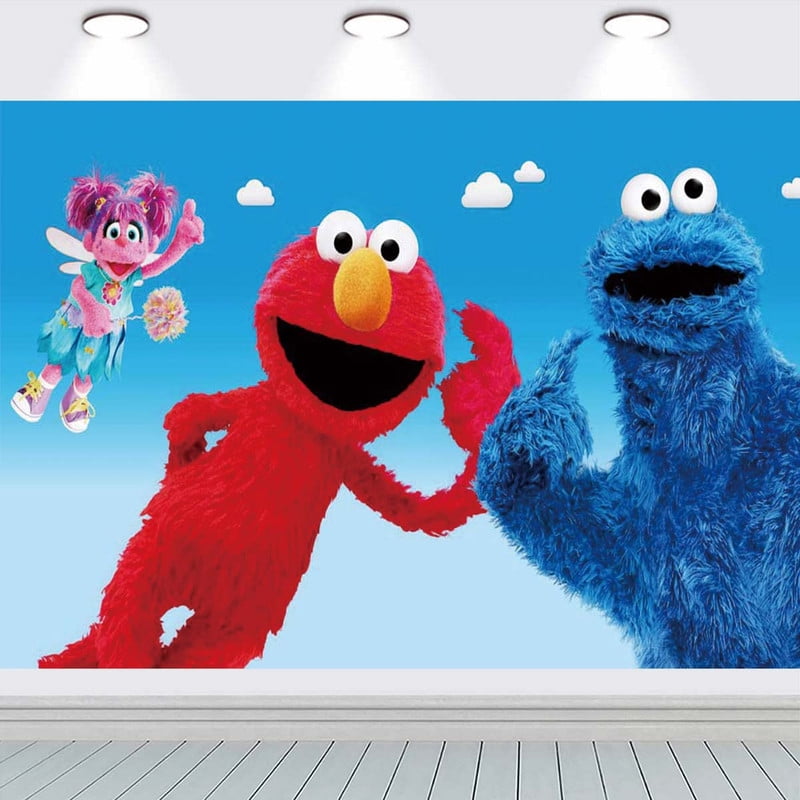 Elmo Birthday Party Supplies Banner Backdrop Background Taspestry ...