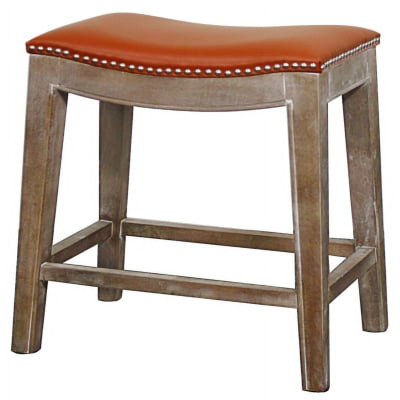 Elmo Bonded Leather Counter Stool Mystique Gray Frame, Pumpkin ...