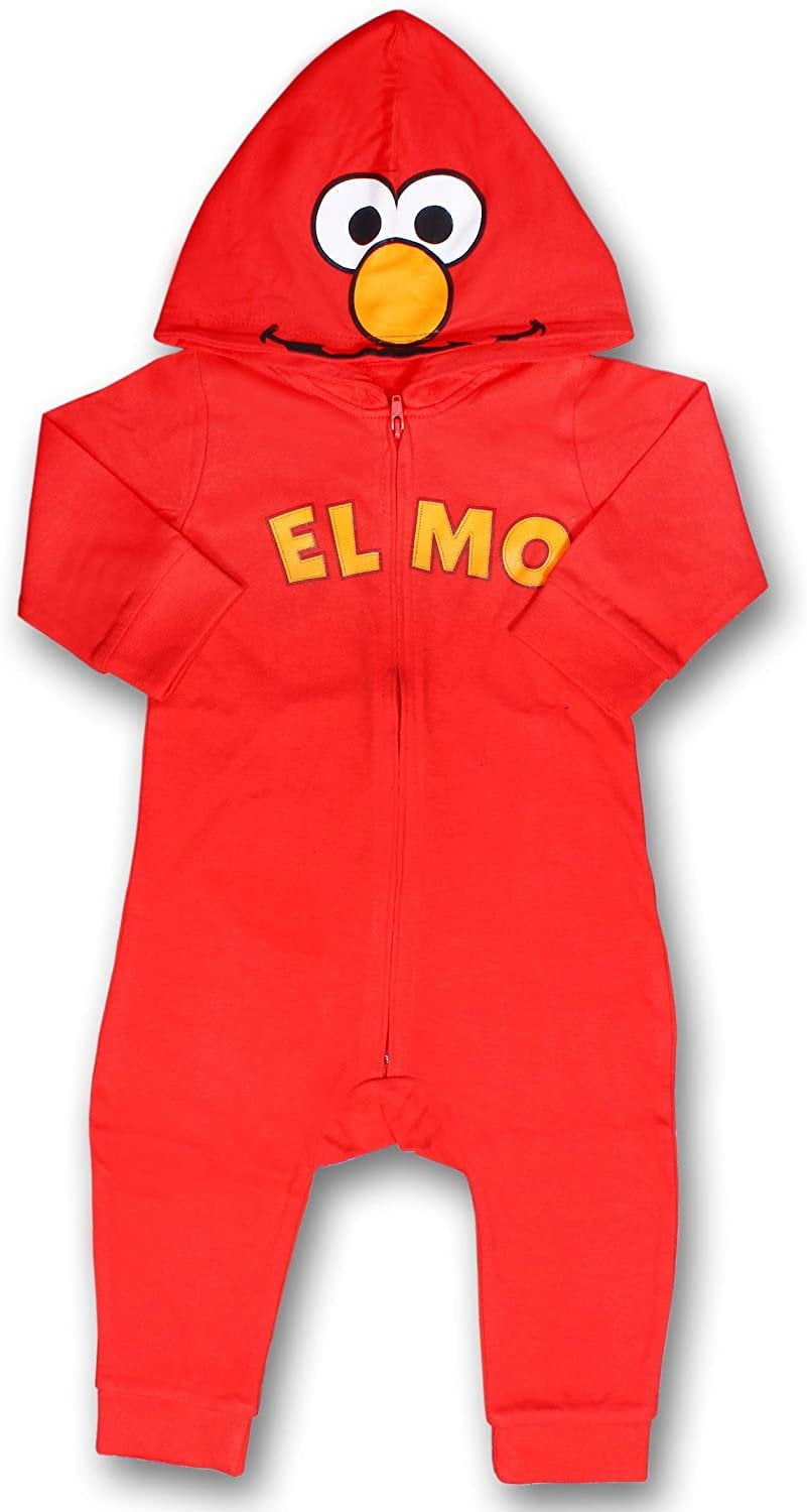 Elmo Boys Single Roleplay Coverall Romper with Hood, Newborn - Walmart.com