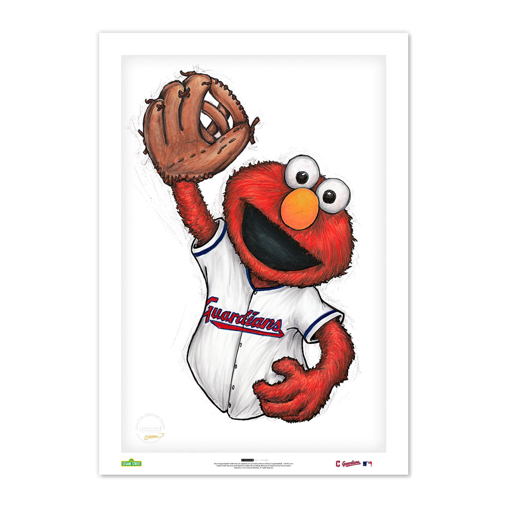 Elmo Cleveland Guardians 24" x 36" Sesame Street Limited Edition Fine ...