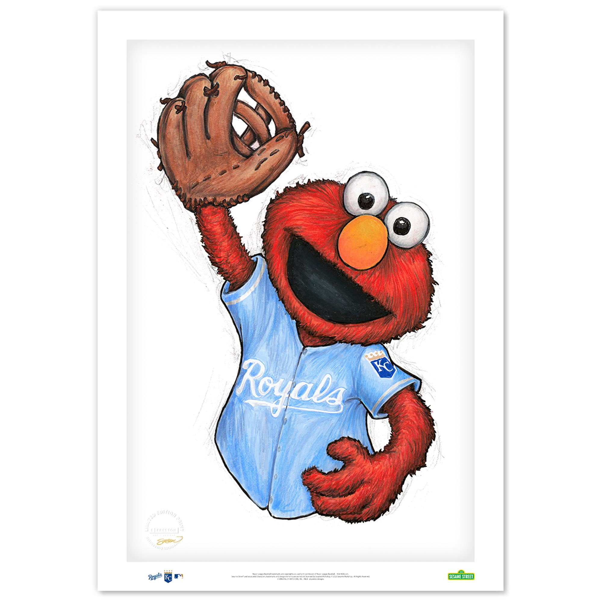 Elmo Kansas City Royals 14" x 20" Sesame Street Limited Edition Fine ...
