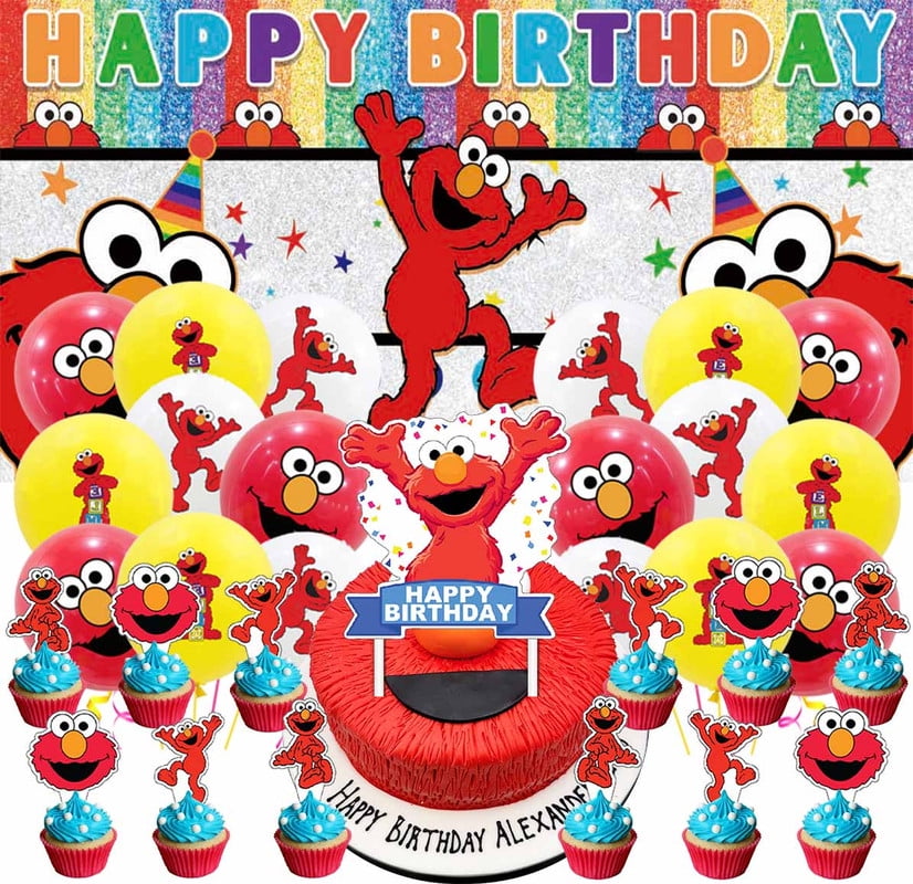Elmo Latex Balloons Set Party Supplies Banner Backdrop Decoration ...
