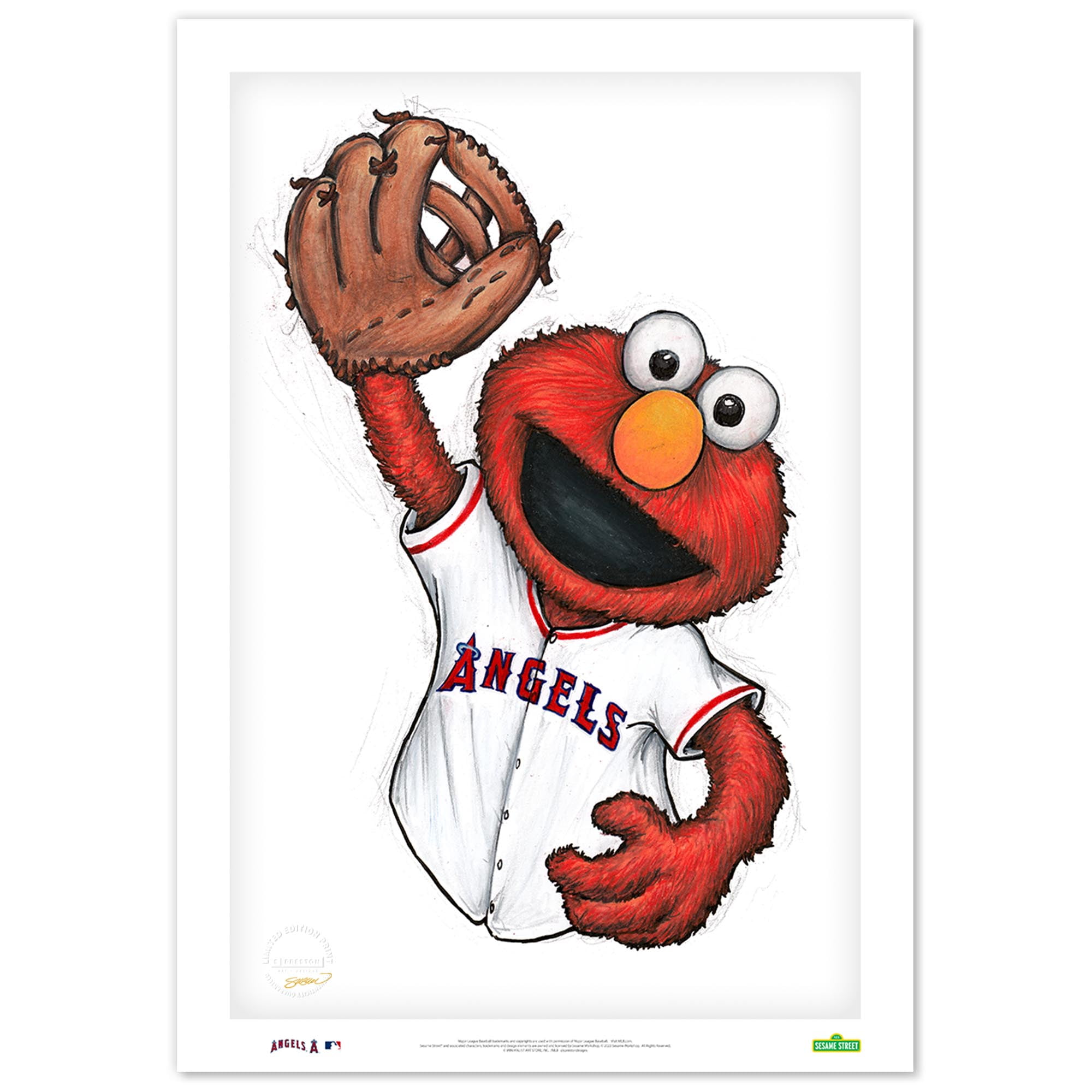 Elmo Los Angeles Angels 24" x 36" Sesame Street Limited Edition Fine ...