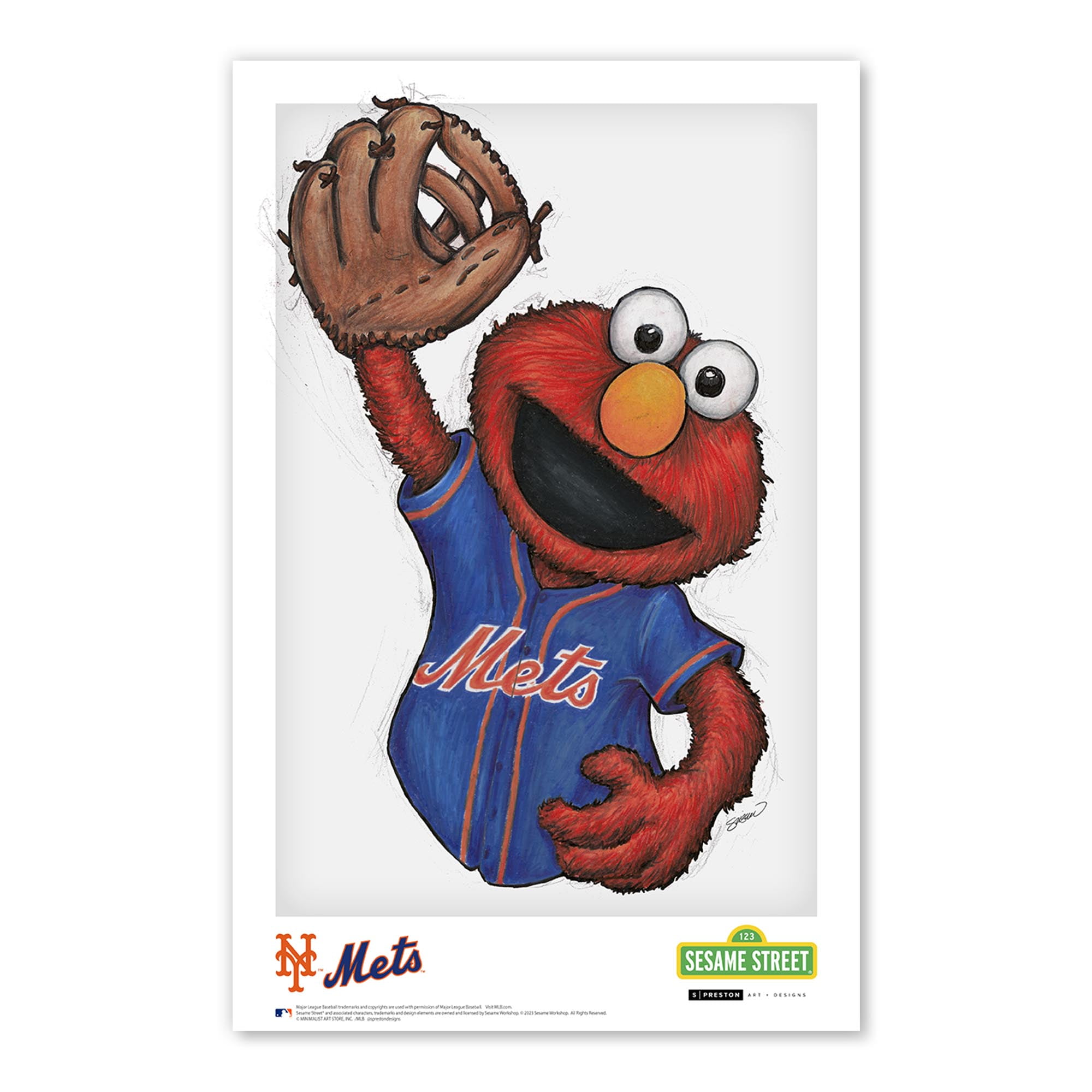 Elmo New York Mets 11" x 17" Sesame Street Poster Print - Walmart.com