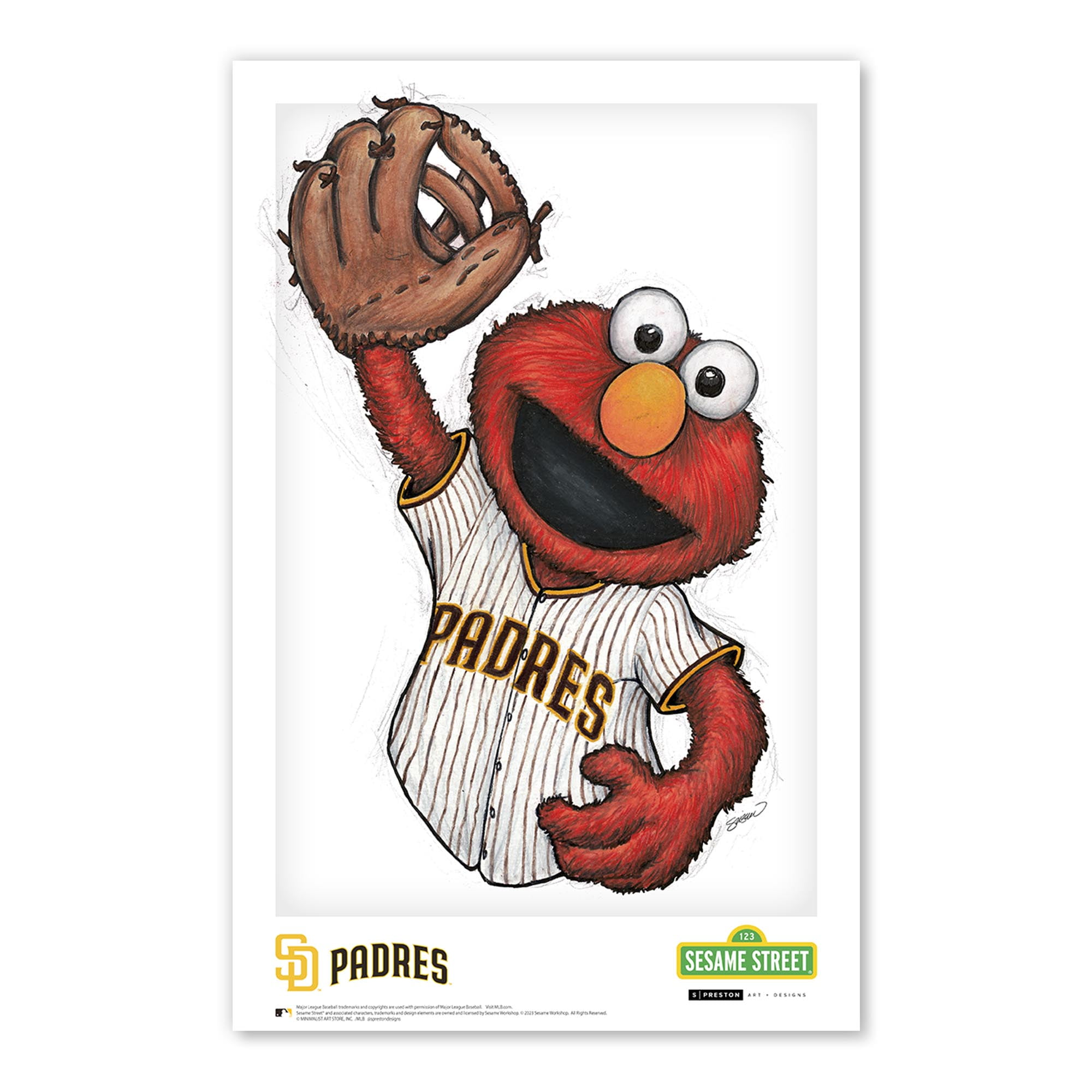 Elmo San Diego Padres 11" x 17" Sesame Street Poster Print - Walmart.com
