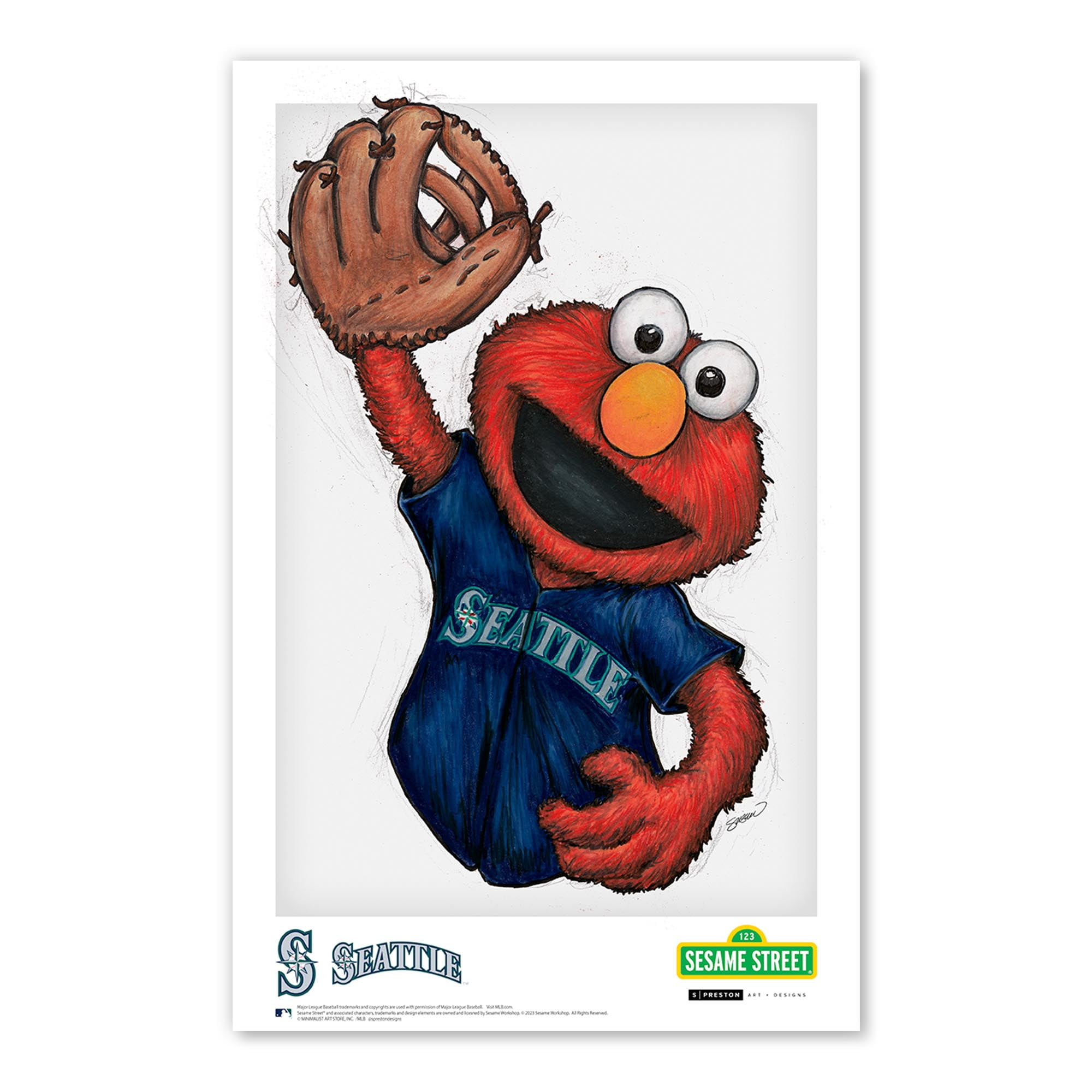 Elmo Seattle Mariners 11" x 17" Sesame Street Poster Print - Walmart.com