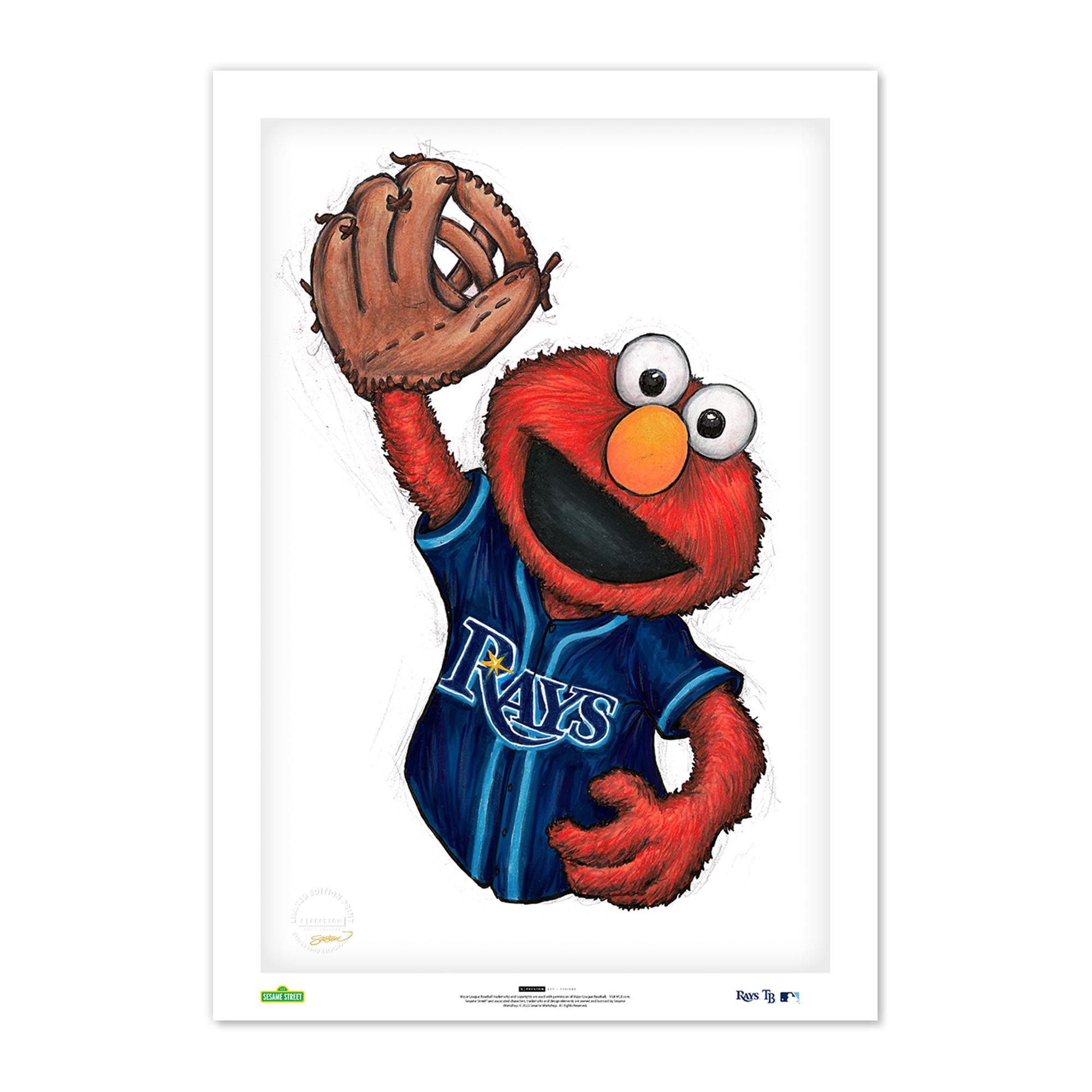 Elmo Tampa Bay Rays 14" x 20" Sesame Street Limited Edition Fine Art ...