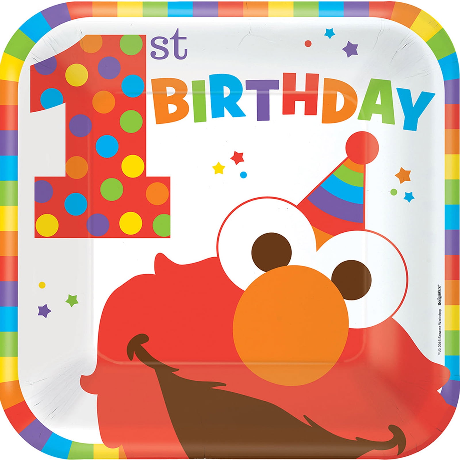 Elmo Turns One Lunch Plates, 9", 8 Count - Walmart.com