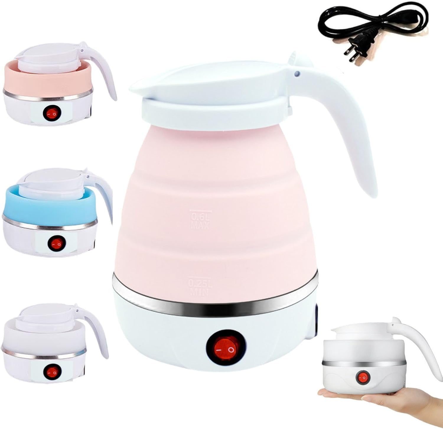 Elmyse Portable Electric Kettle, Collapsible Kettle for Hot Water ...