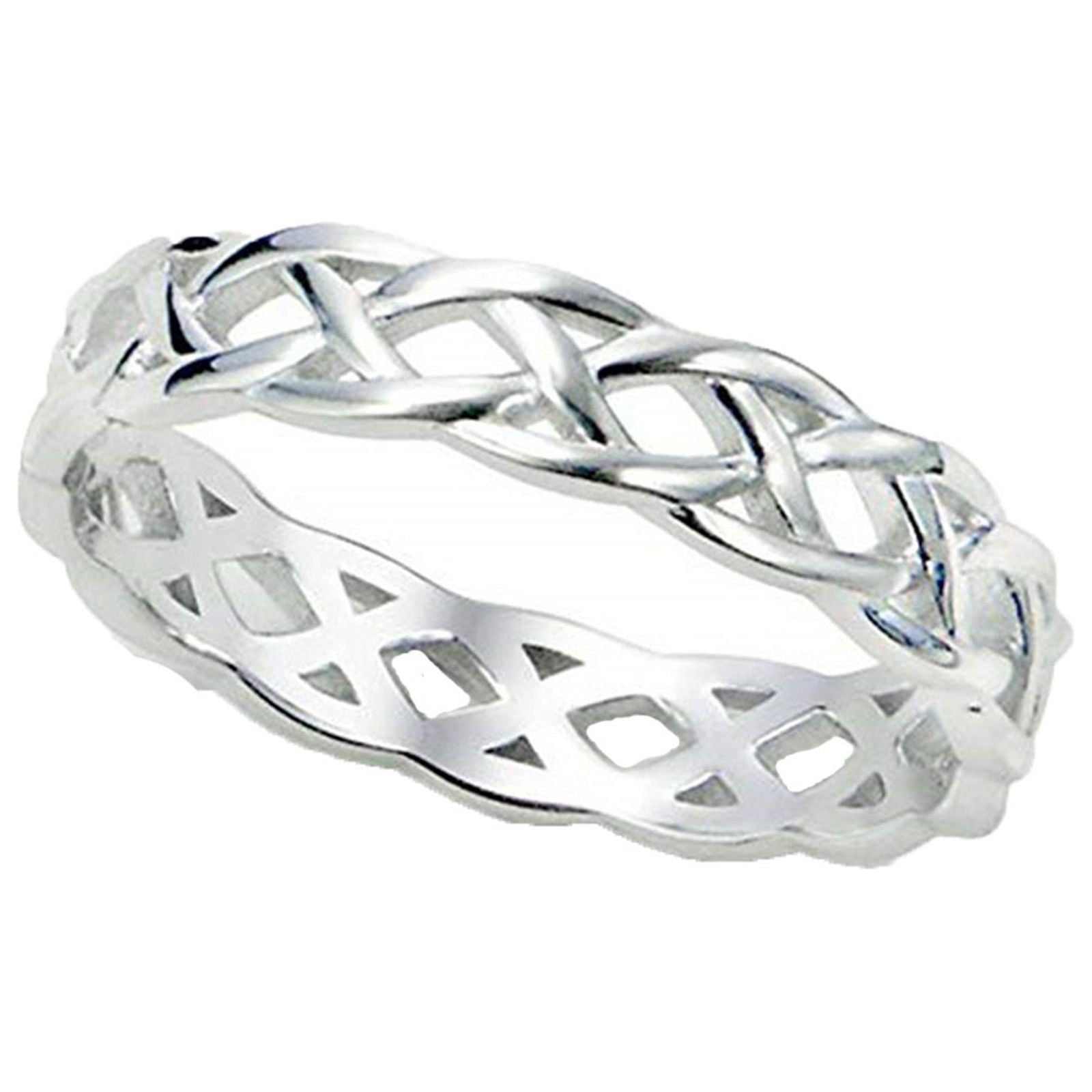 Elneeya Clearance Rings for Women Sz 5 Sterling Silver 925 Celtic Knot Eternity Band Ring ...