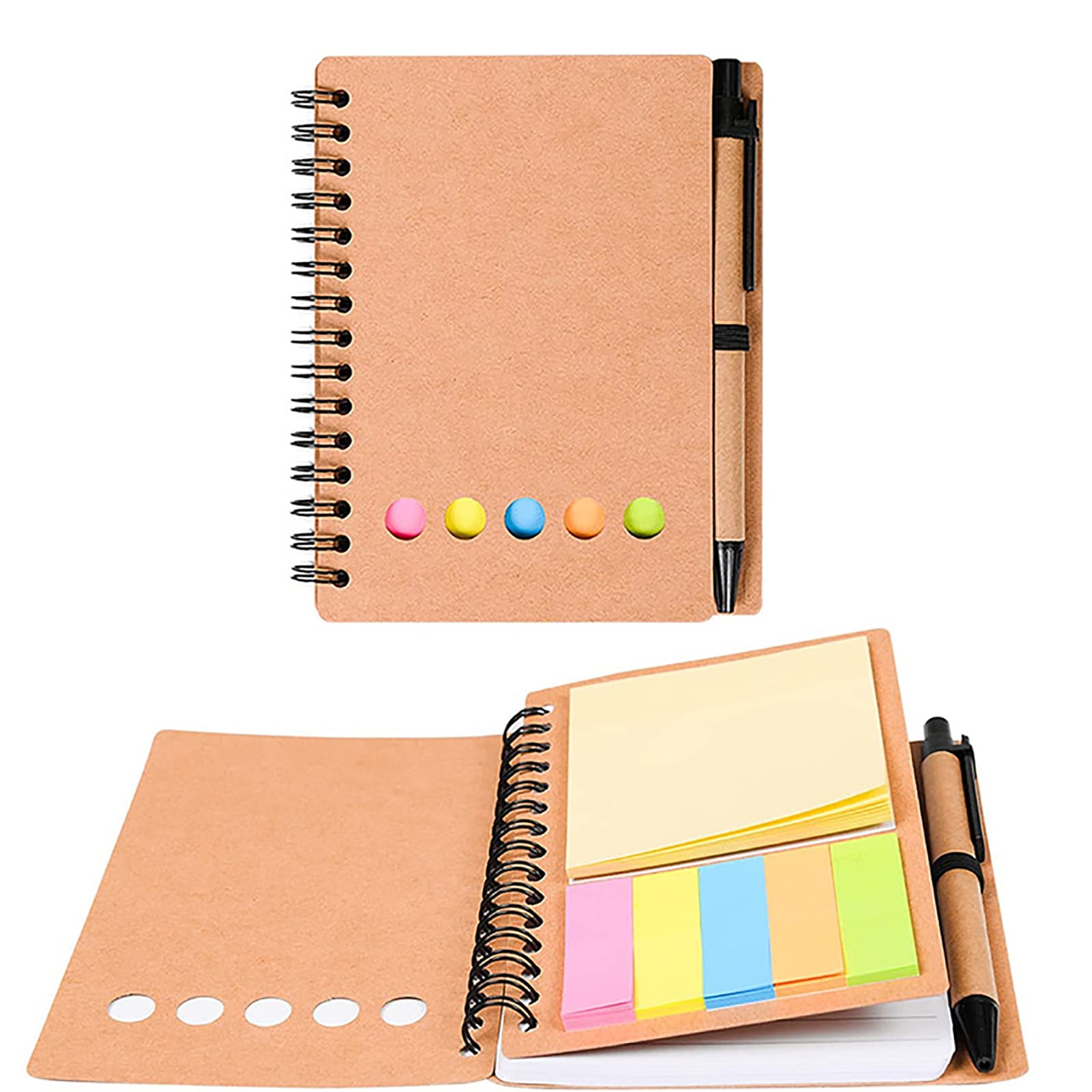 Elodia 1 Set Spiral Notebook Convenient Coil Book with Pen And Sticky ...