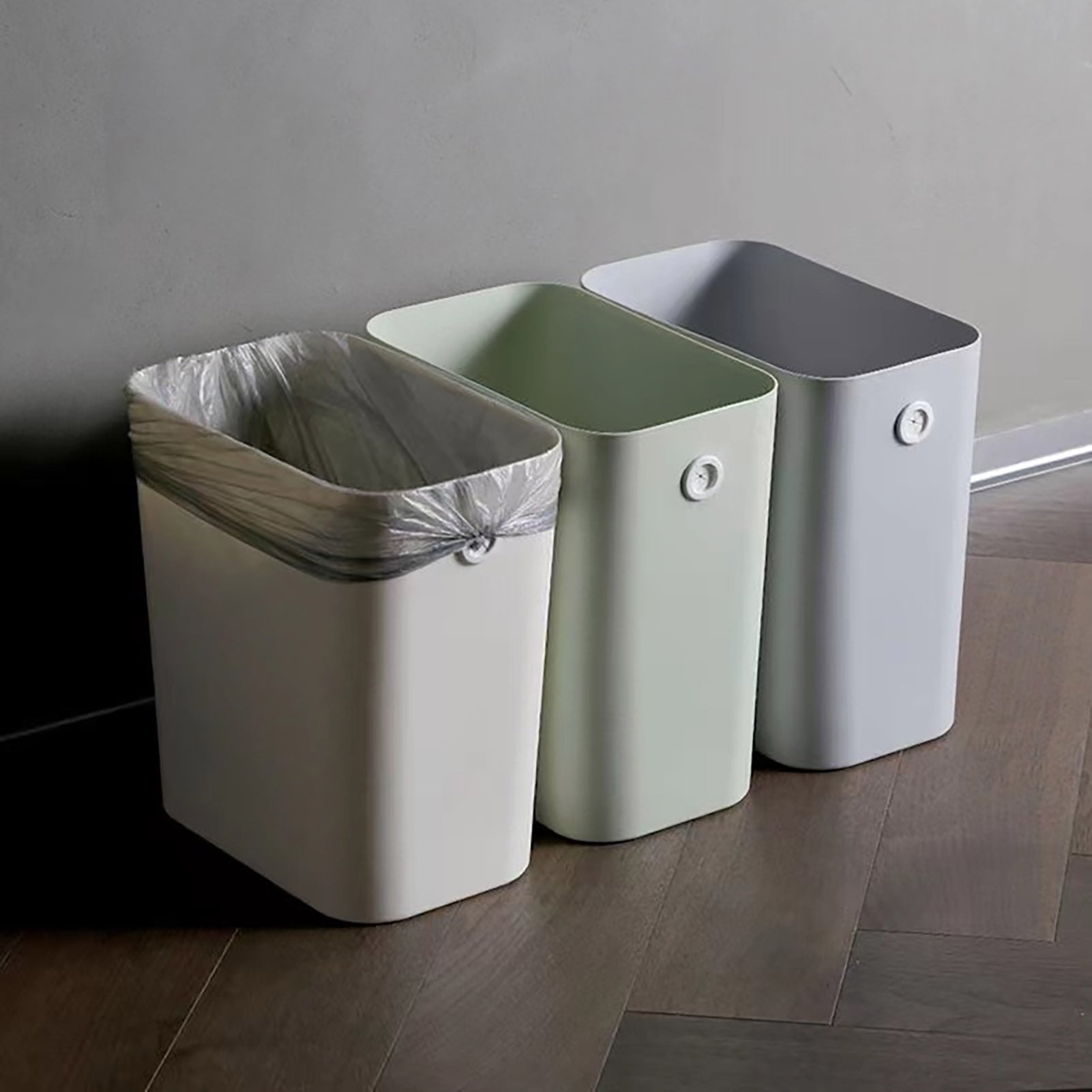 Elodia Bathroom Gap Trash Can Uncovered Narrow Plastic Waste Basket with Fixed Hole Space Saving ...