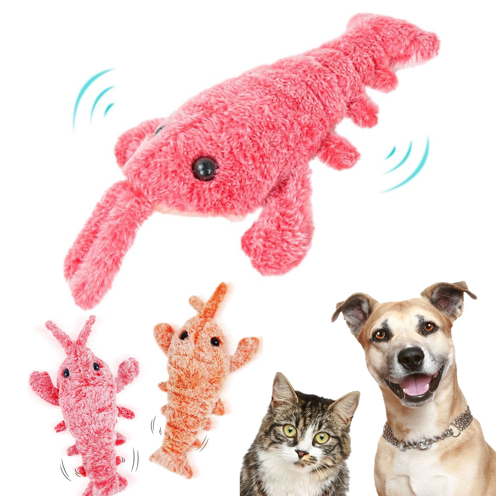 Elodia Floppy Lobster Interactive Dog Toy USB Rechargeable Vibration ...