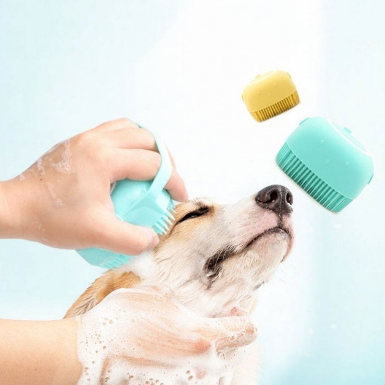 Elodia Pet Bath Brush Soft Silicone Bristles Dogs Cats Grooming Massage ...