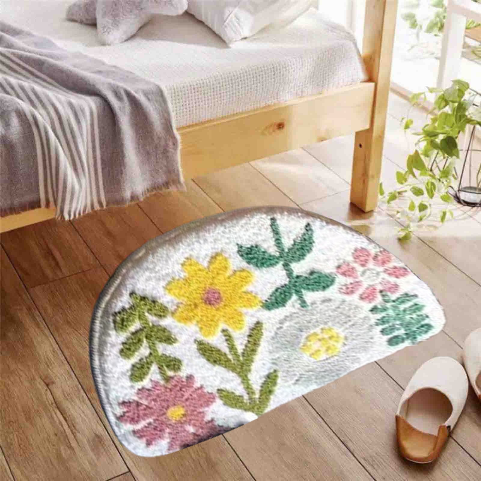 Elodia Semicircle Floor Mat Boho Flower Cartoon Panda Pattern Thick ...
