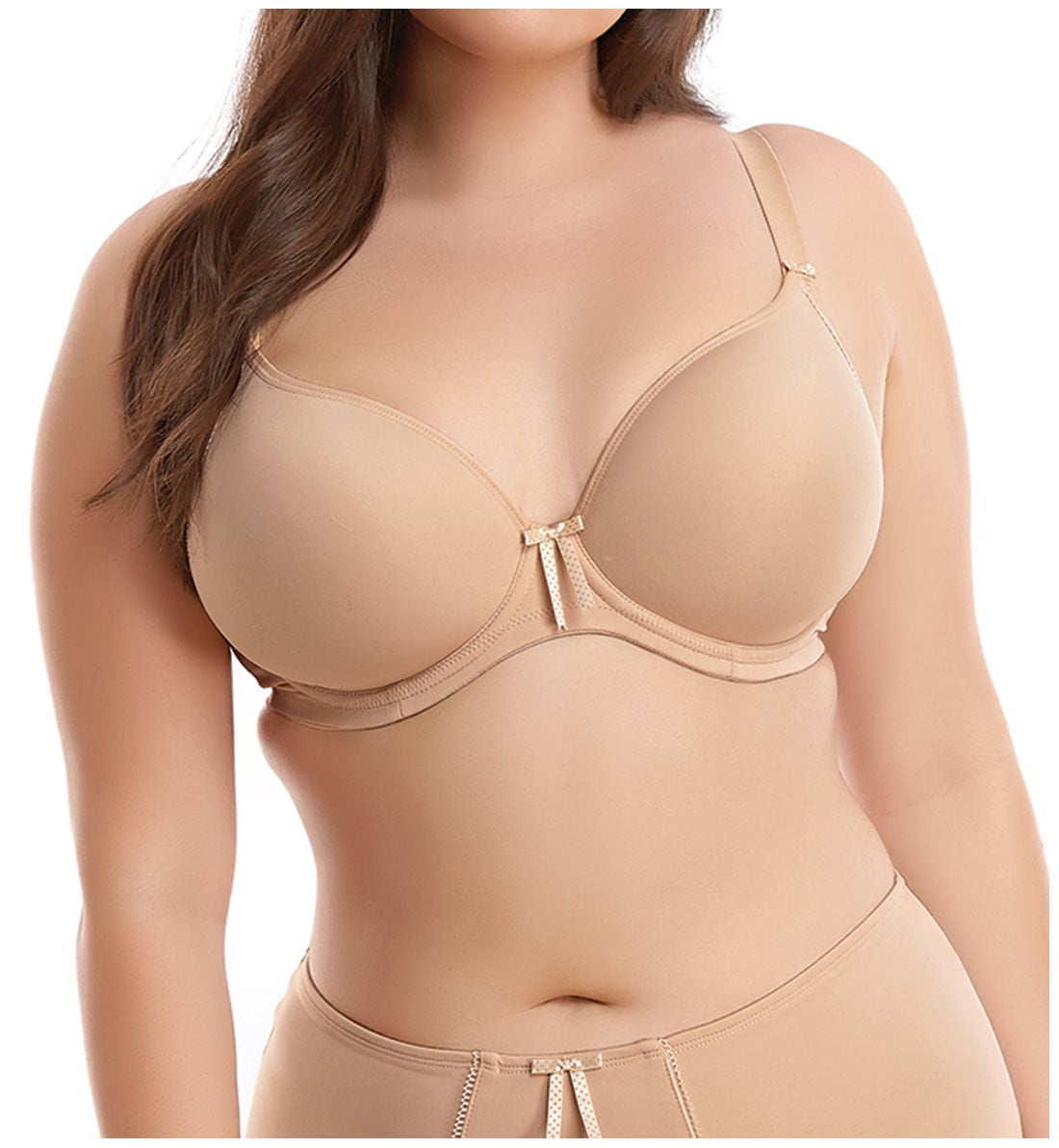 Elomi Bijou Molded Plunge Underwire Bra (8722),36F,Sand - Walmart.com