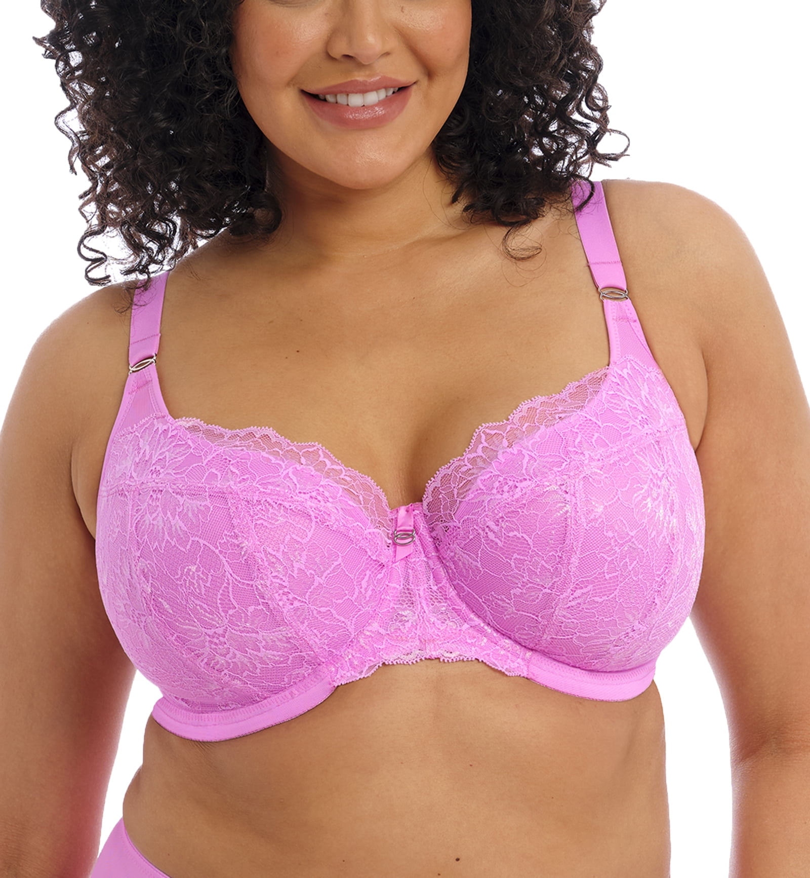 Elomi Brianna Padded Half Cup Underwire Bra (8081),40H,Very Pink - Walmart.com