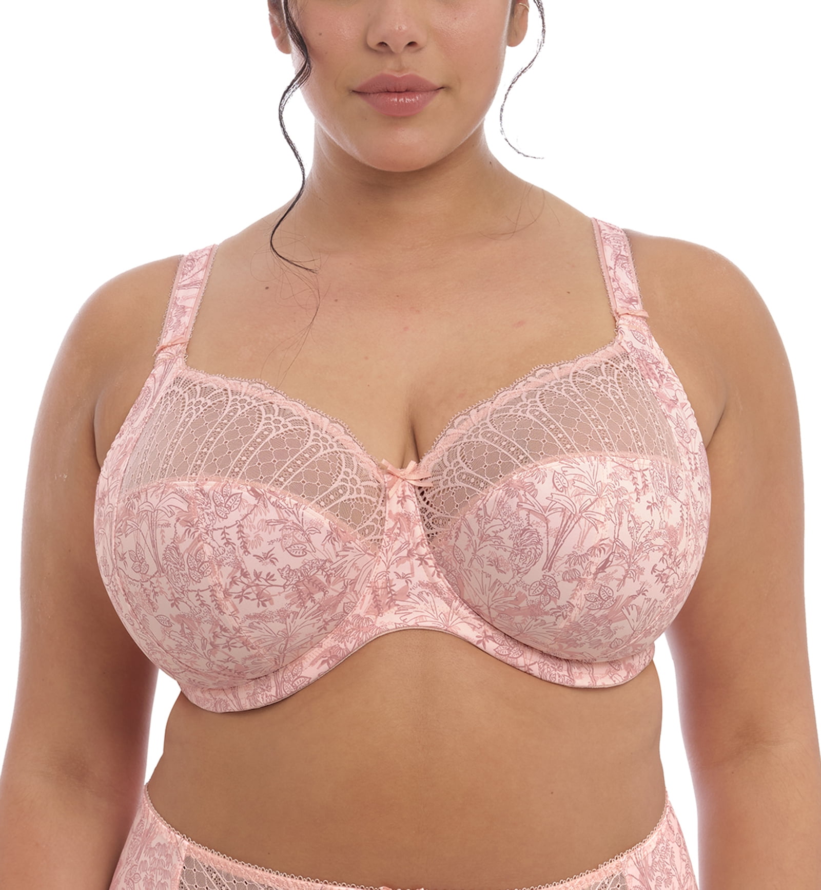 Elomi Mariella Stretch Lace Banded Underwire Bra (4420),36J,Peachy Tiger - Walmart.com