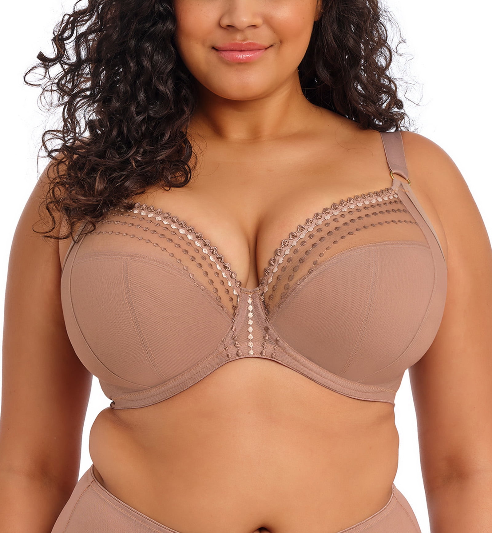 Elomi Matilda Banded Plunge Underwire Bra (8900),38F,Praline - Walmart.com