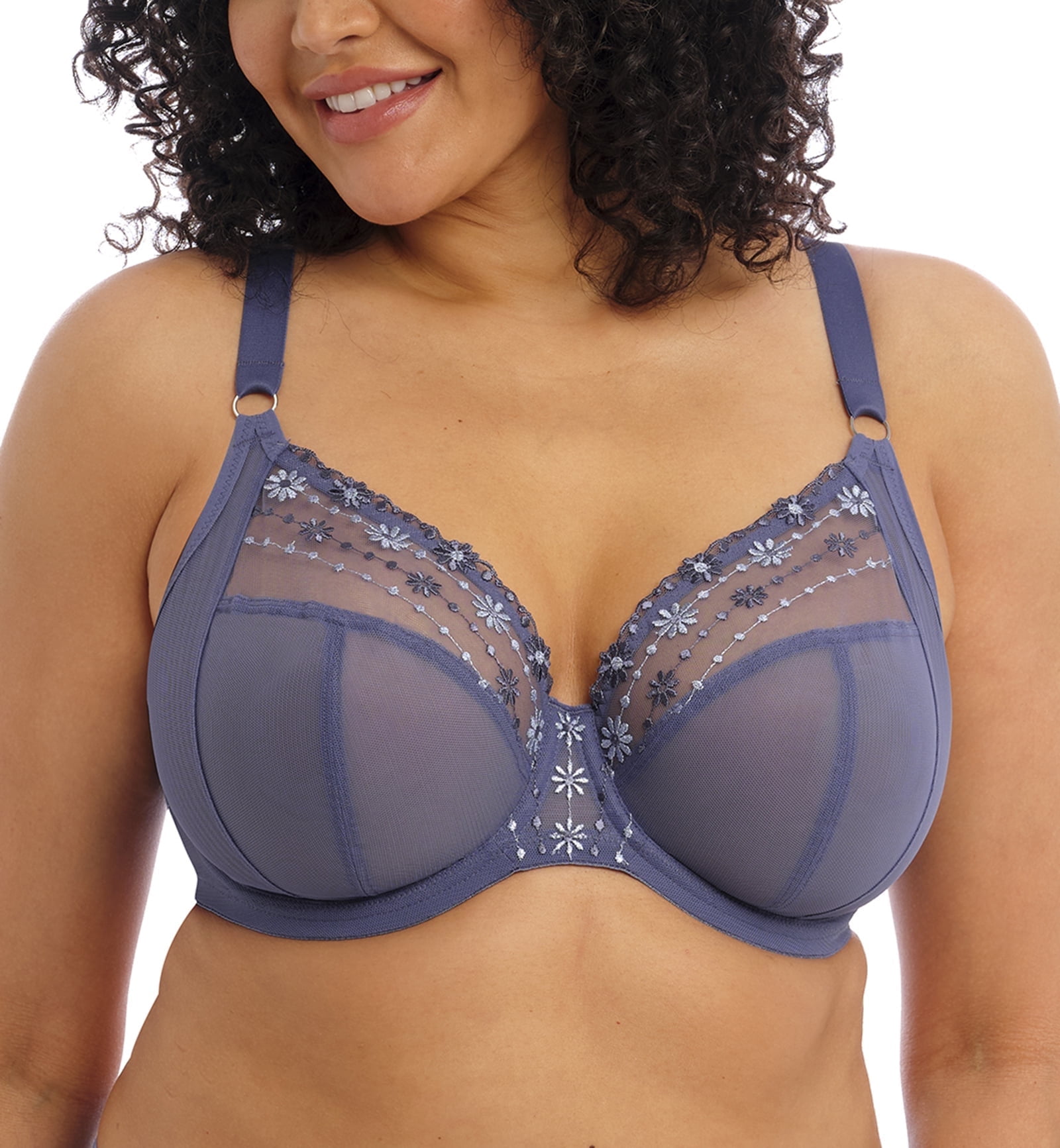 Elomi Matilda Banded Plunge Underwire Bra (8900),40H,Denim Daisy - Walmart.com