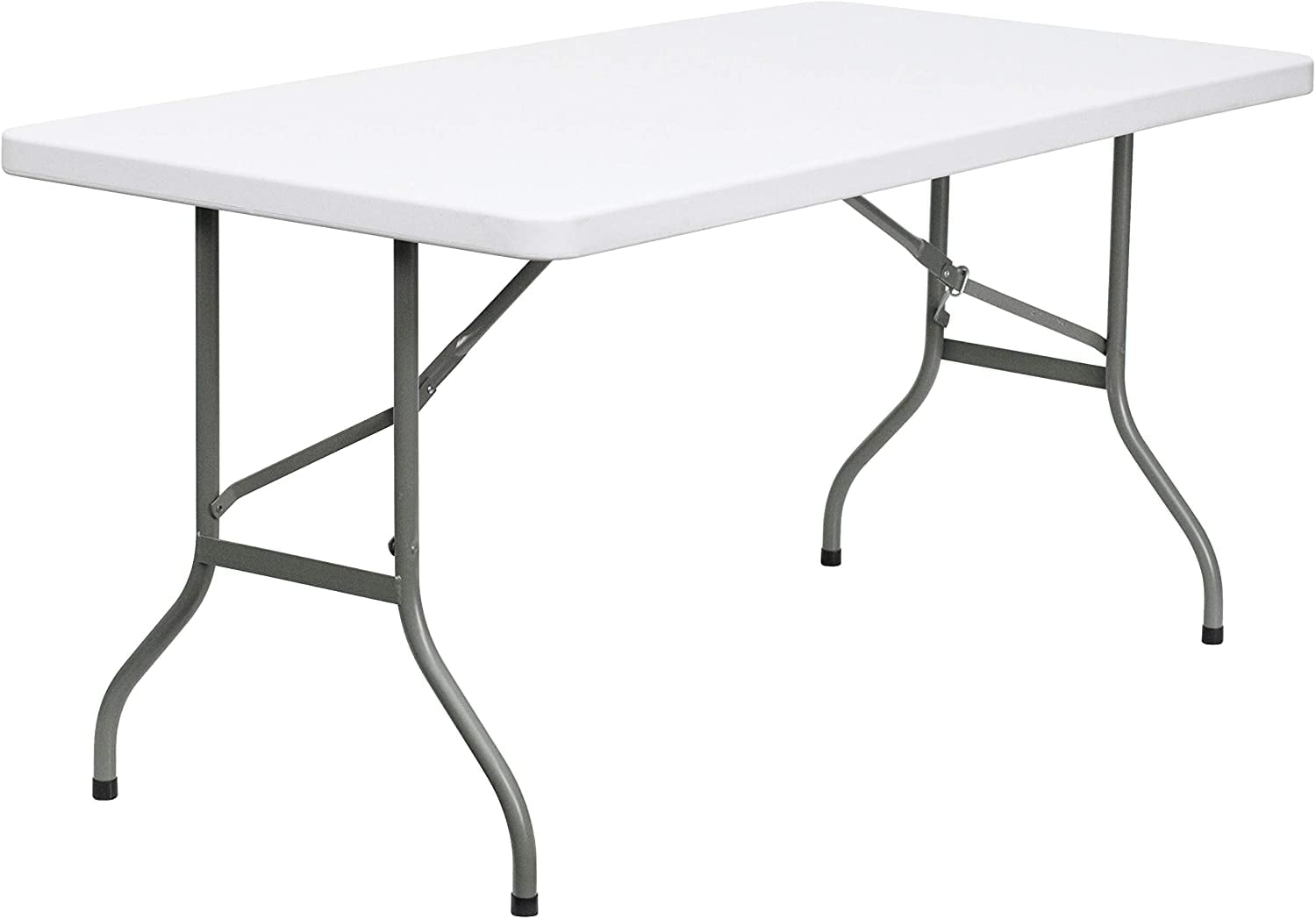 Elon 5' Rectangular All-Occasion Plastic Folding Event Table, Foldable Portable Banquet Table ...