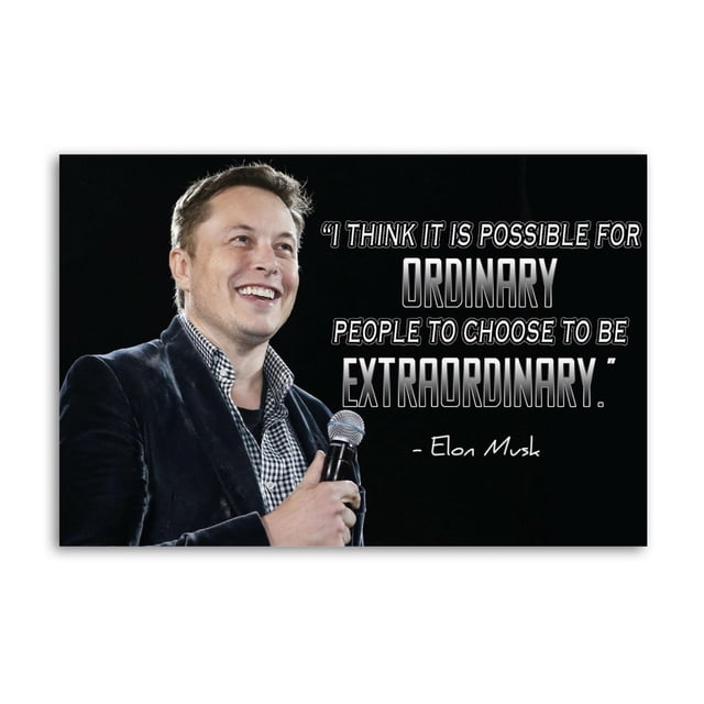 Elon Musk Poster Tesla Room Aesthetic Poster Print Art Wall Painting ...