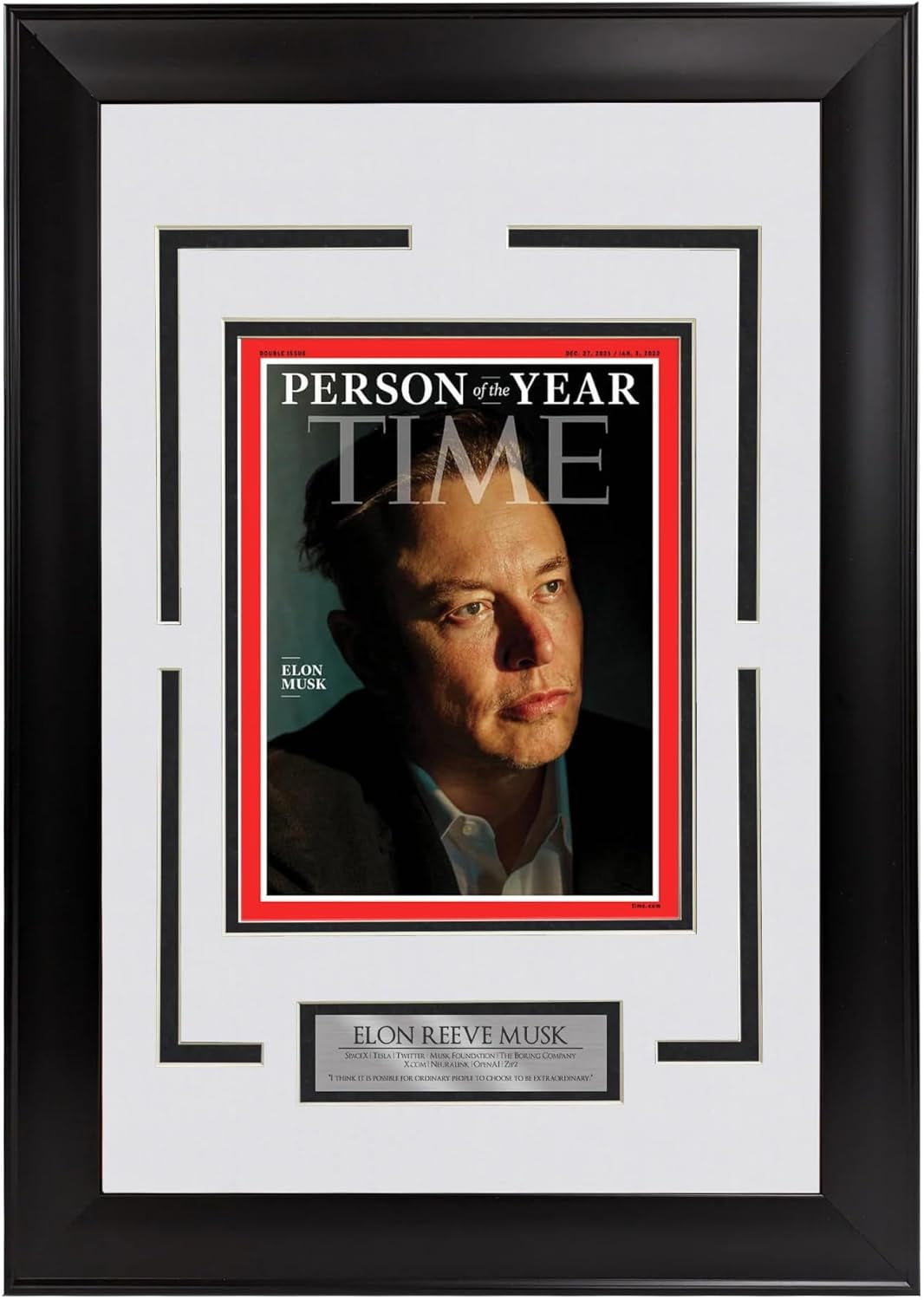 Elon Musk - Time Magazine Cover - Framed Photo - Walmart.com