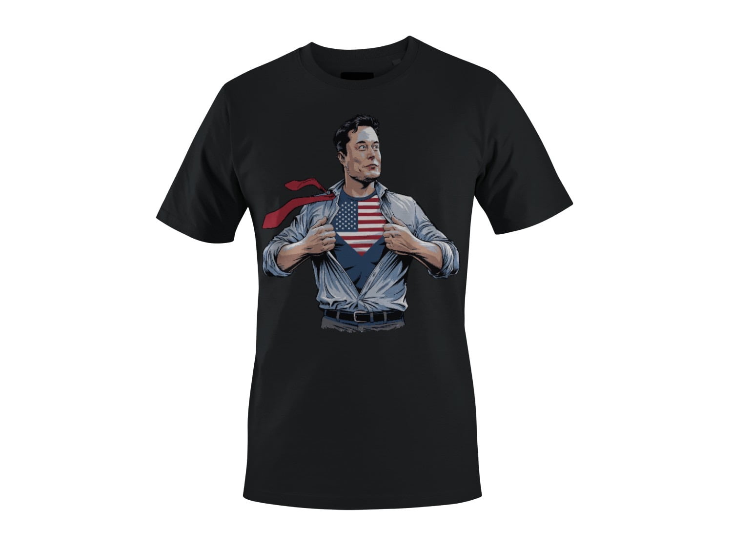 Elon Super Patriot Heroic American Flag Shirt Reveal Men's T-shirt ...