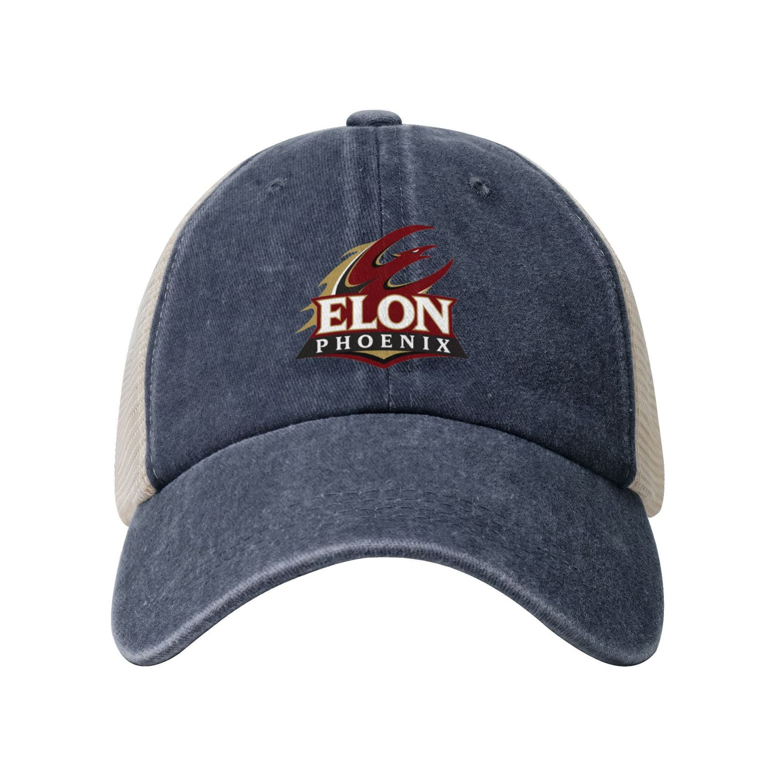 Elon University Hat Adjustable Athletic Vintage Washed Distressed Mesh ...