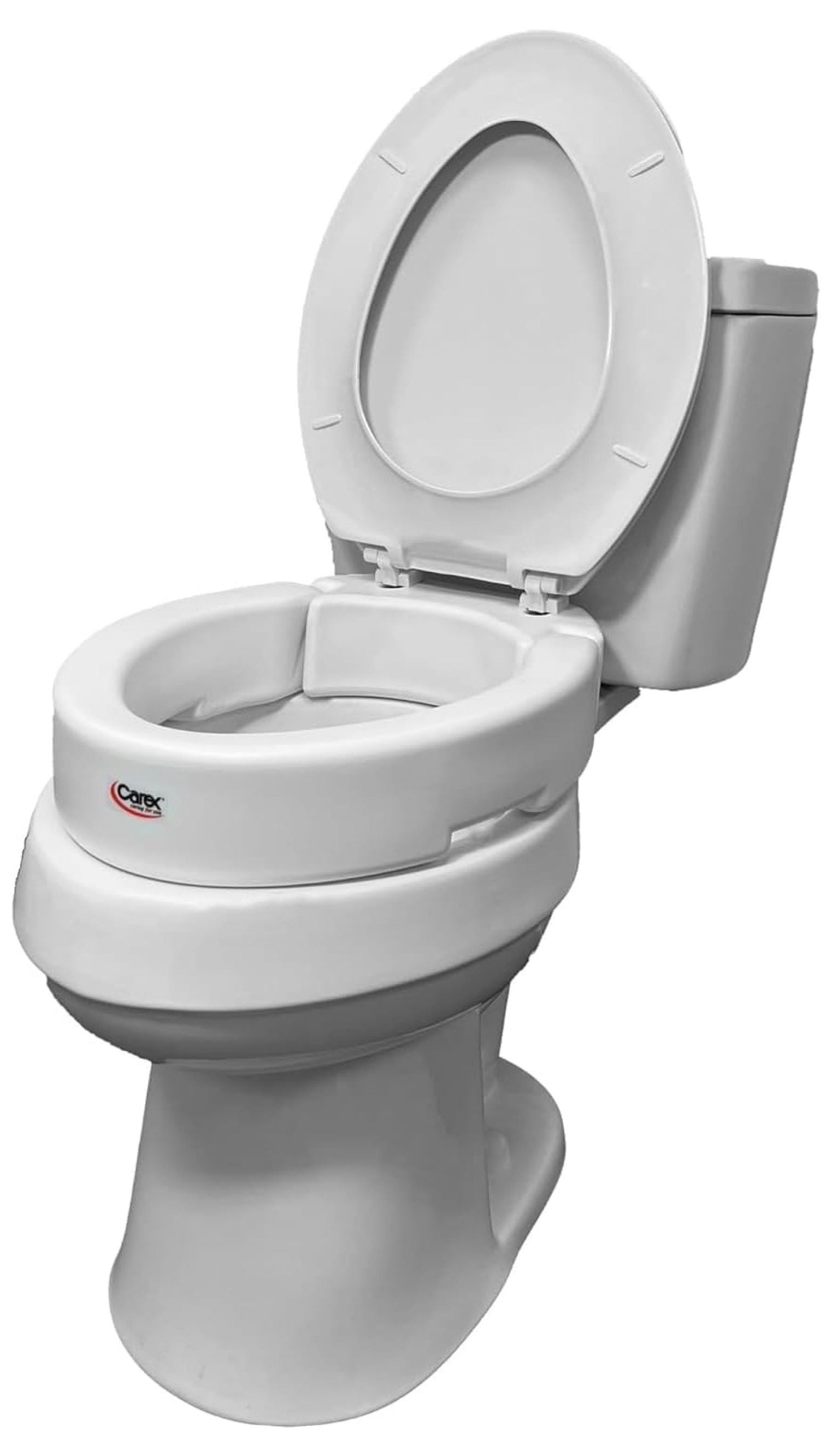 Elongated Hinged Toilet Seat Riser, Adds 3.5 Inches of Height to Toilet ...