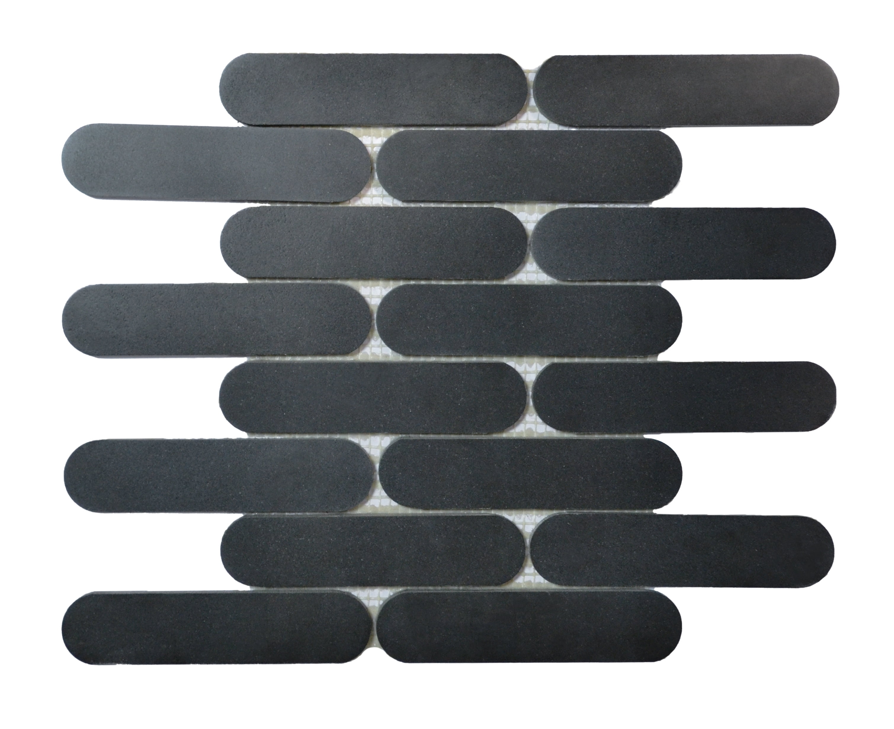 Elongated Oval Pill Basalt Stone Mosaic Wall And Floor Tile - 10 Sheets ...