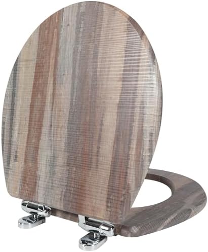 Elongated Toilet Seat Molded Wood Toilet Seat with Quietly Close and ...