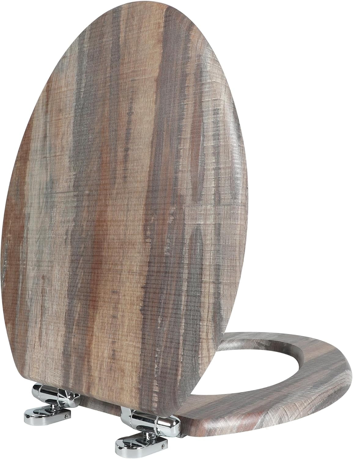 Elongated Toilet Seat Molded Wood Toilet Seat with Quietly Close and ...
