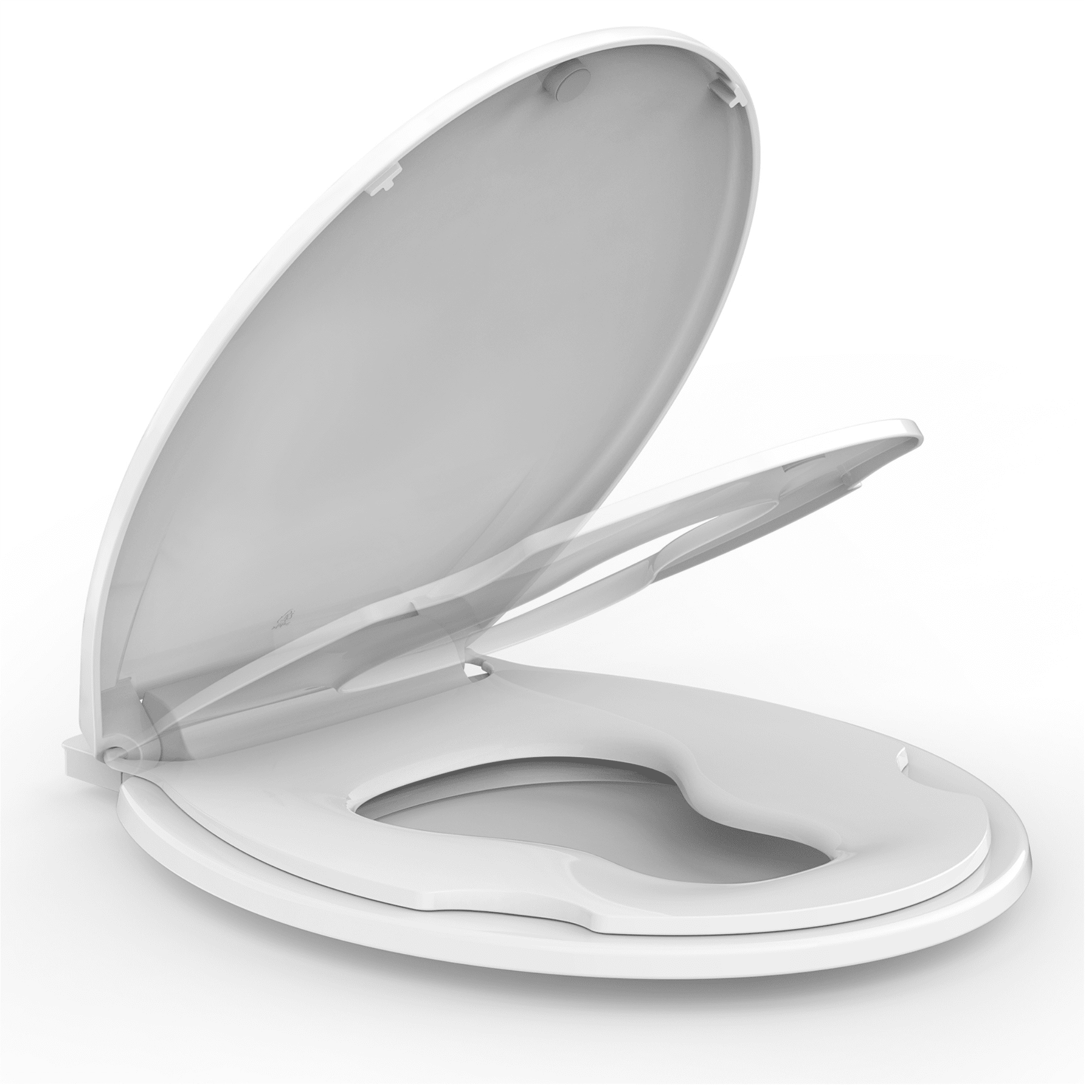 Elongated Toilet Seat with Quick-Release Hinges and Quick-Attach ...