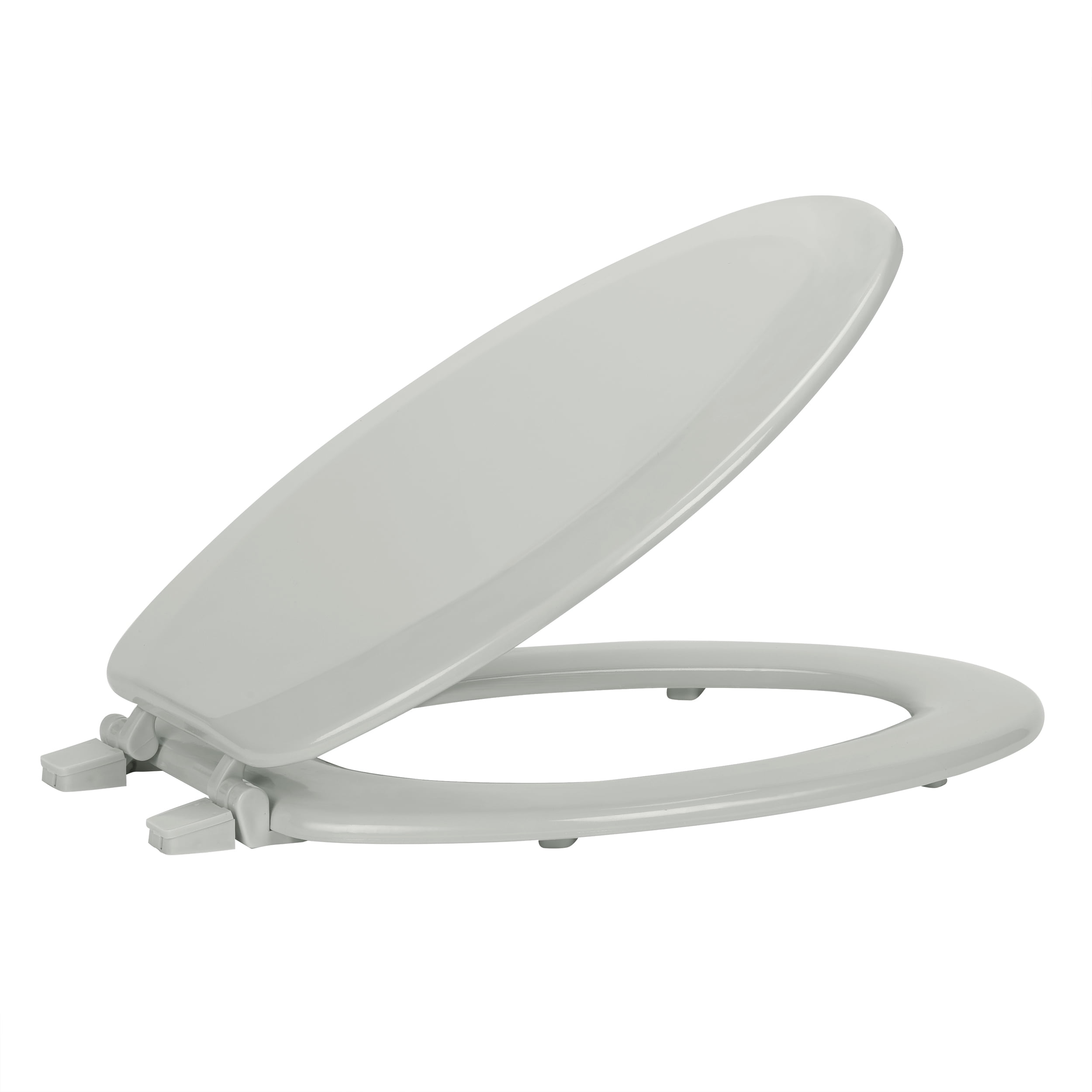 Elongated Wood Toilet Seat, Silver - 19 Inch - Fits All Elongated Size ...