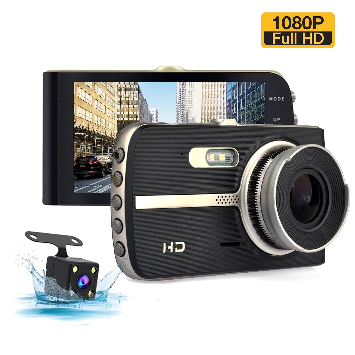 Elook A22 1080P Dash Cam, FHD 5" LCD Car Dashboard Dual Camera Recorder ...