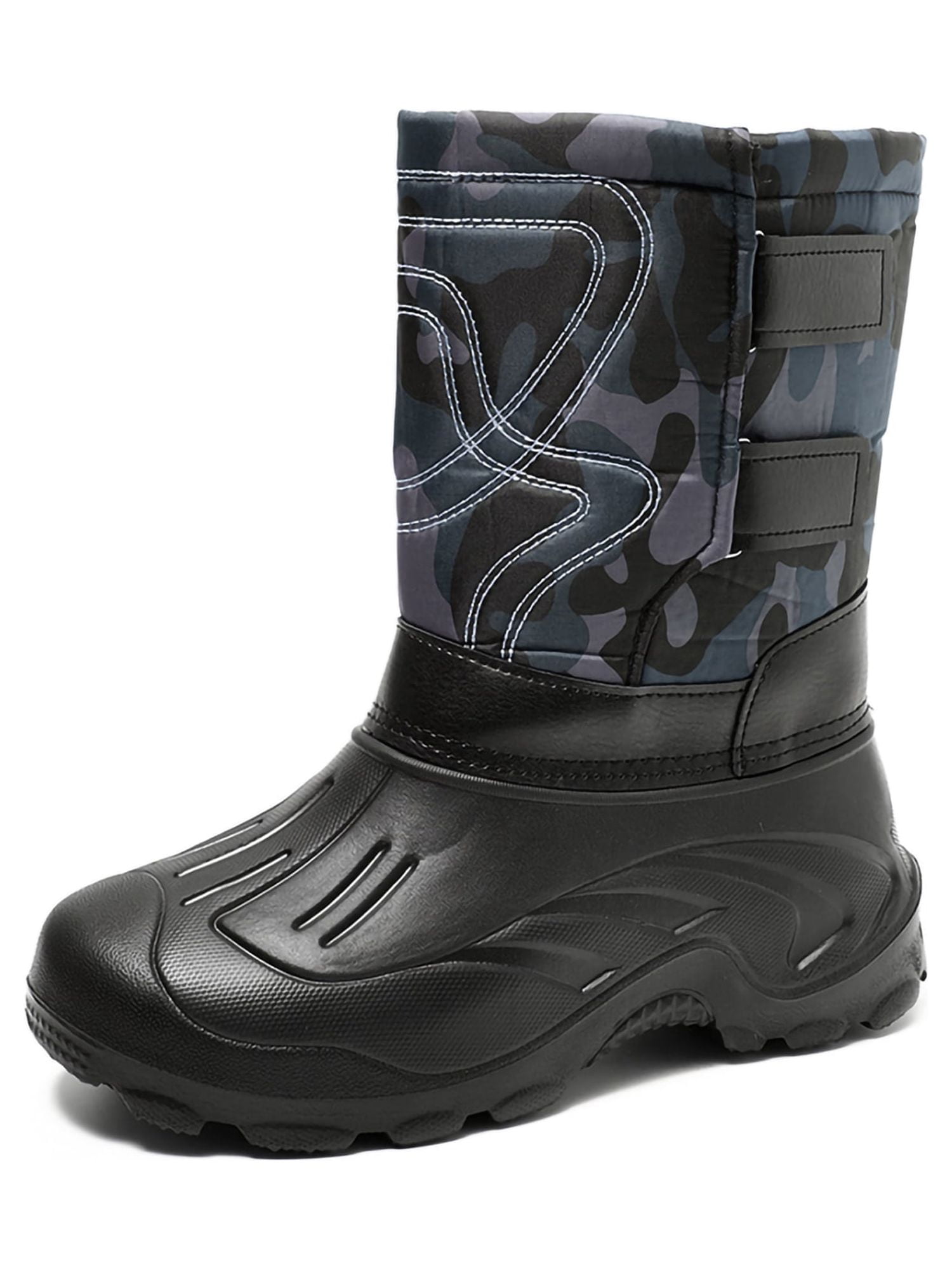Eloshman Men's Thermal Mid Calf Winter Work Boots, Waterproof Platform ...