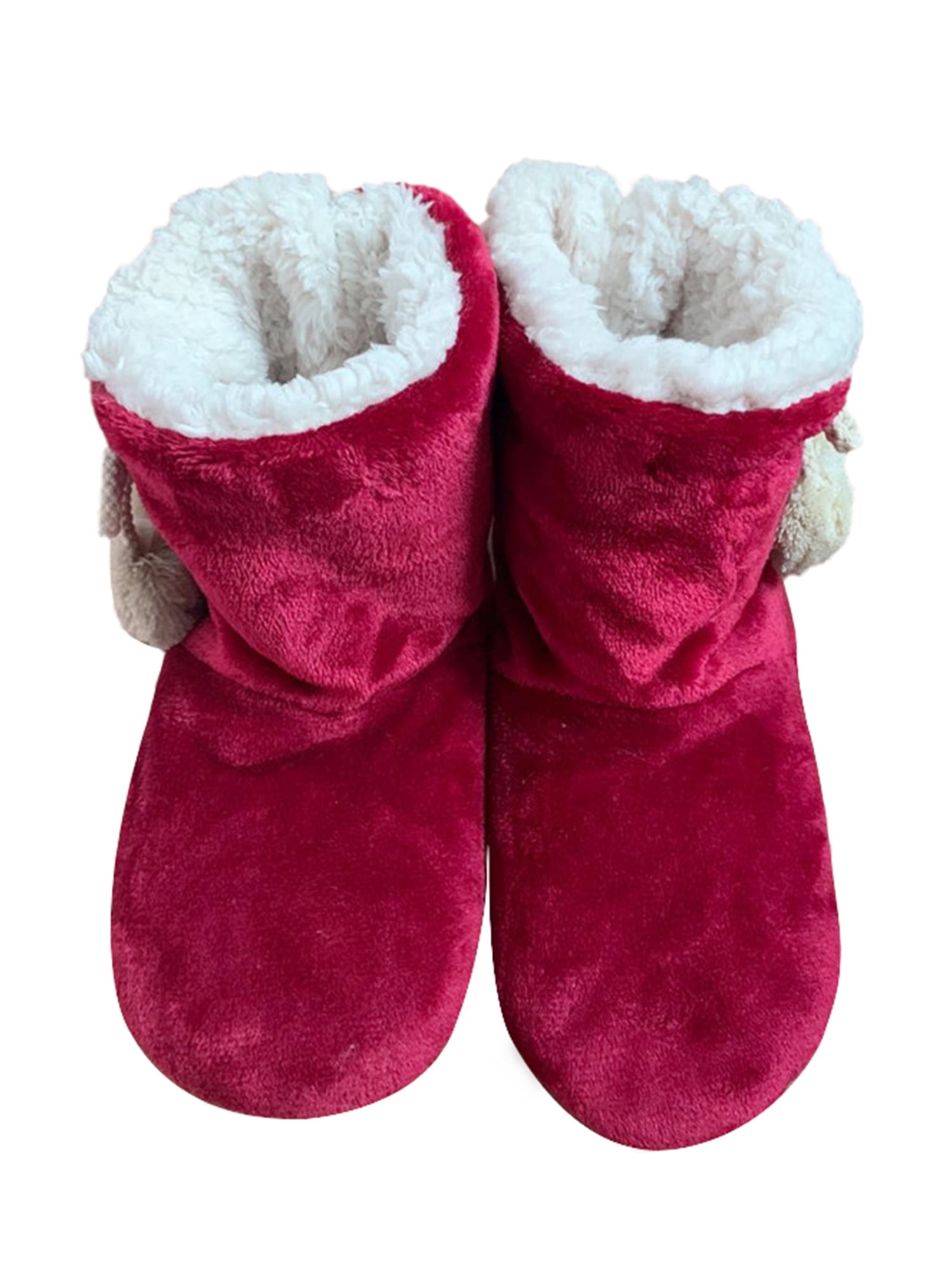 Eloshman Women Keep Warm Plush Slipper Boots Soft Memory Foam Ankle ...