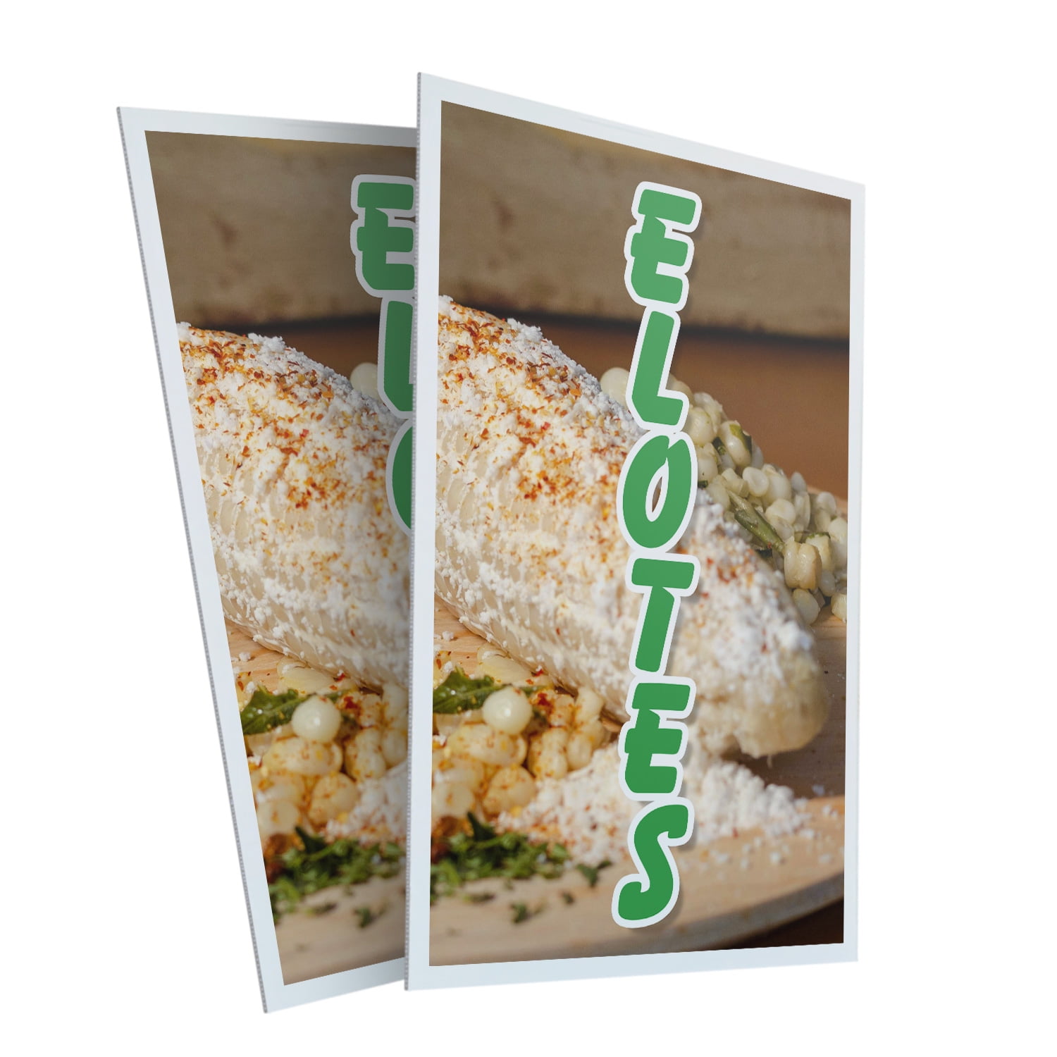 Elotes (2-Pack) 24 Inch x 36 Inch Plastic Signs | Sign Insert 4mm ...