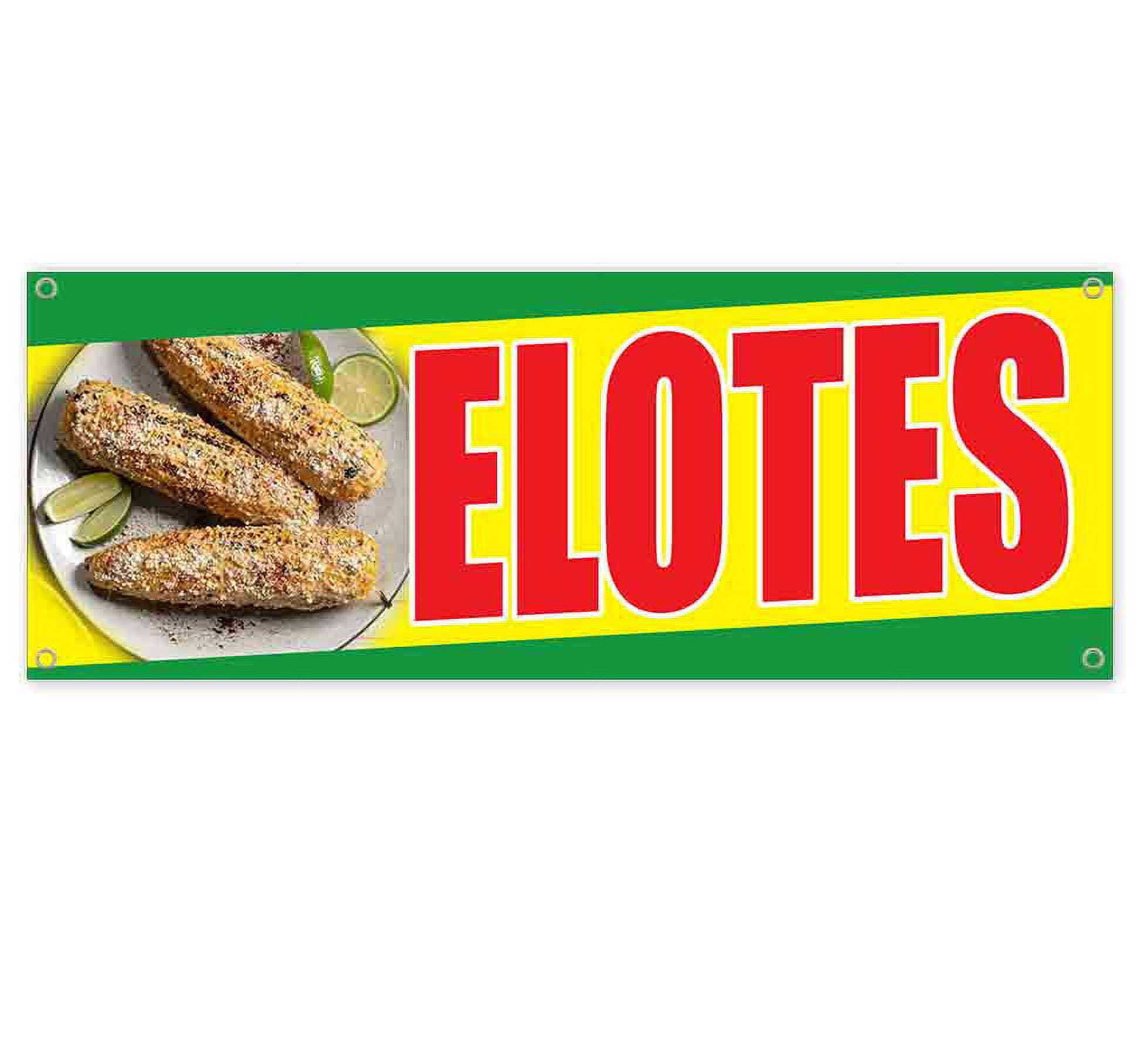 Elotes Mexican Street Corn 13 oz Vinyl Banner With Metal Grommets ...