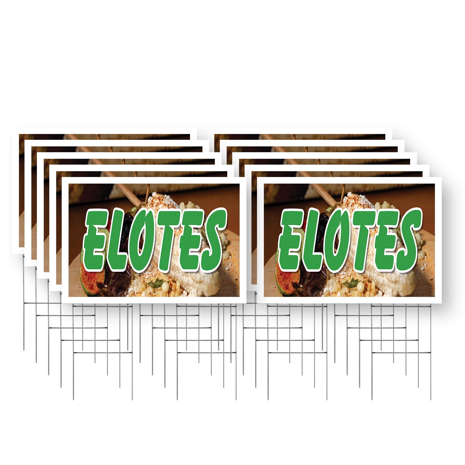 Elotes Yard Sign 10 Pack of 24 Inch x 36 Inch Double Sided Weatherproof ...
