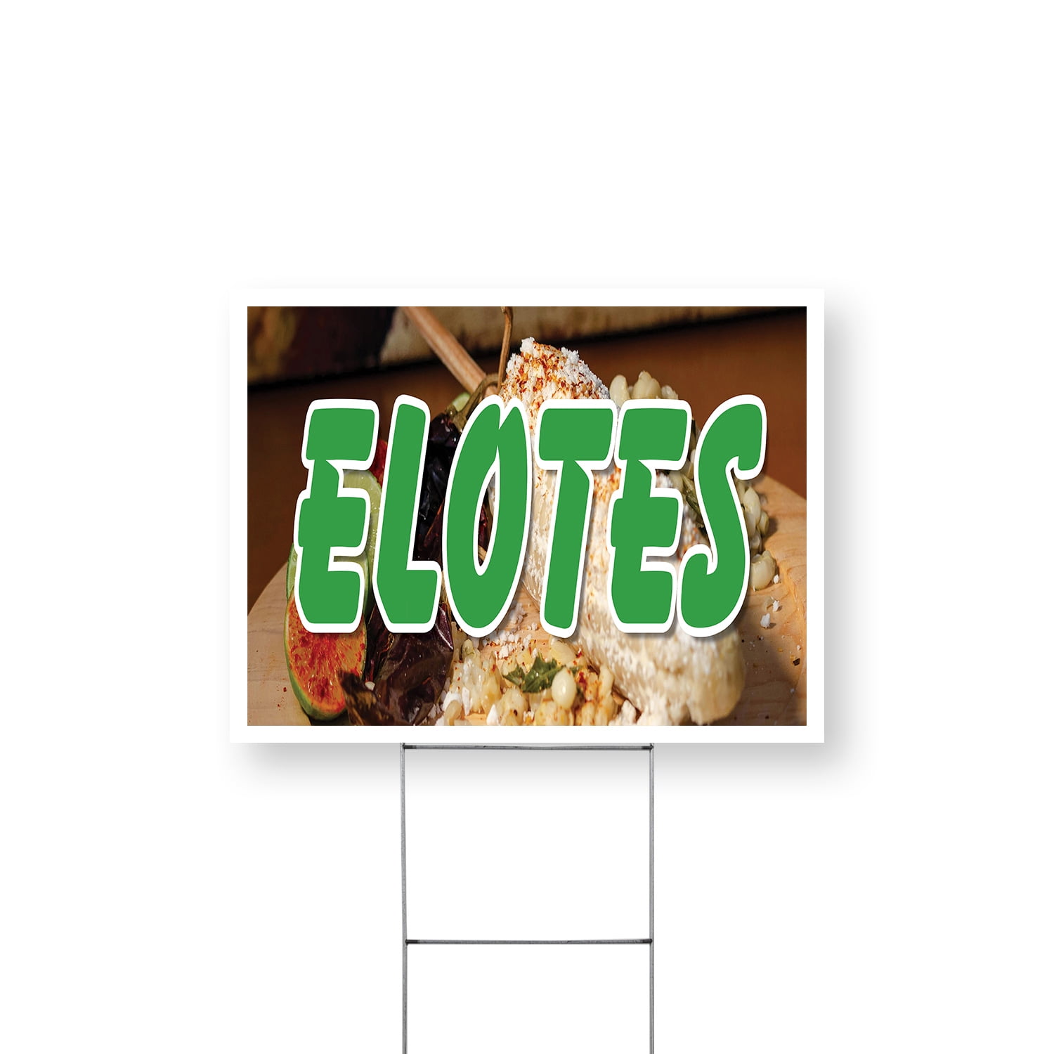 Elotes Yard Sign 18 Inch x 24 Inch Single Sided Weatherproof Heavy-Duty ...