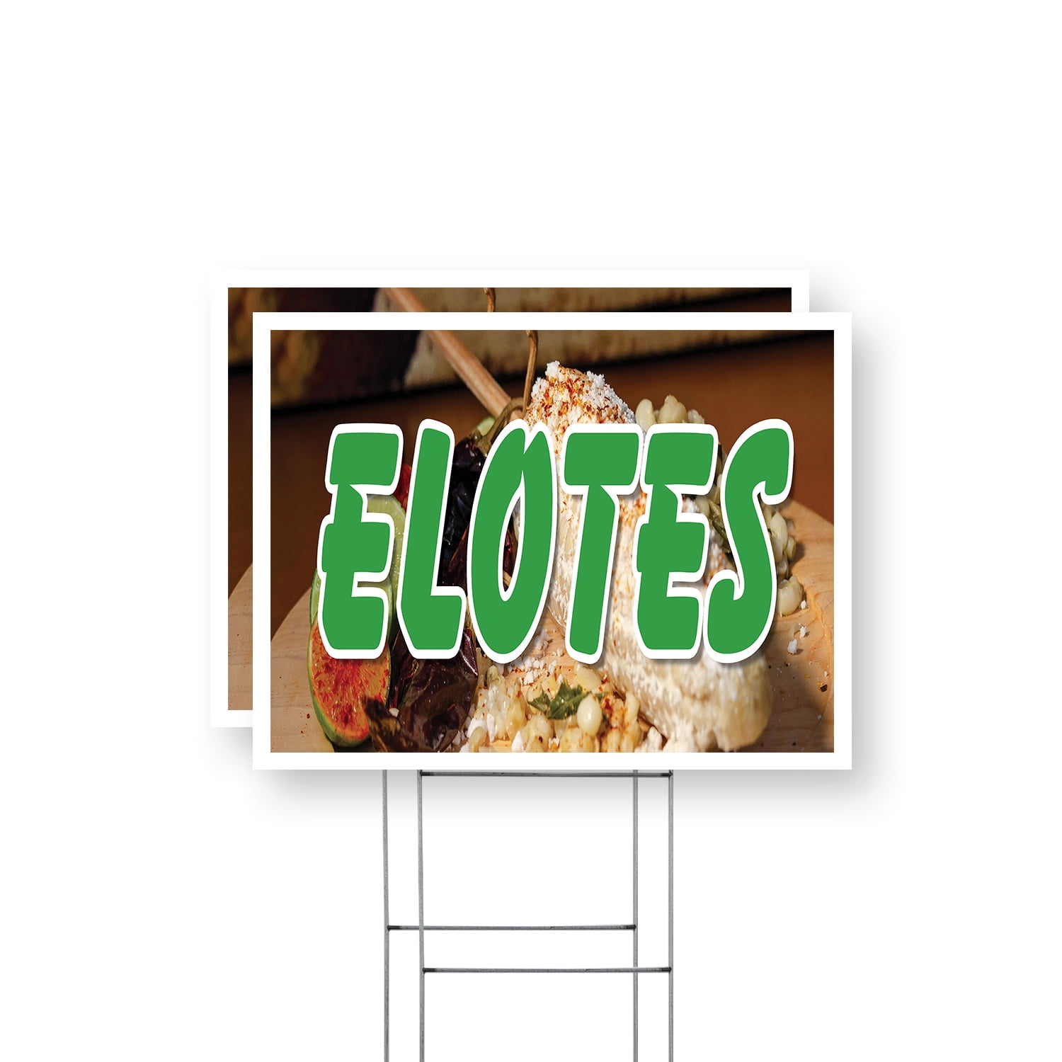 Elotes Yard Sign 2 Pack of 12 Inch x 16 Inch Double Sided Weatherproof ...