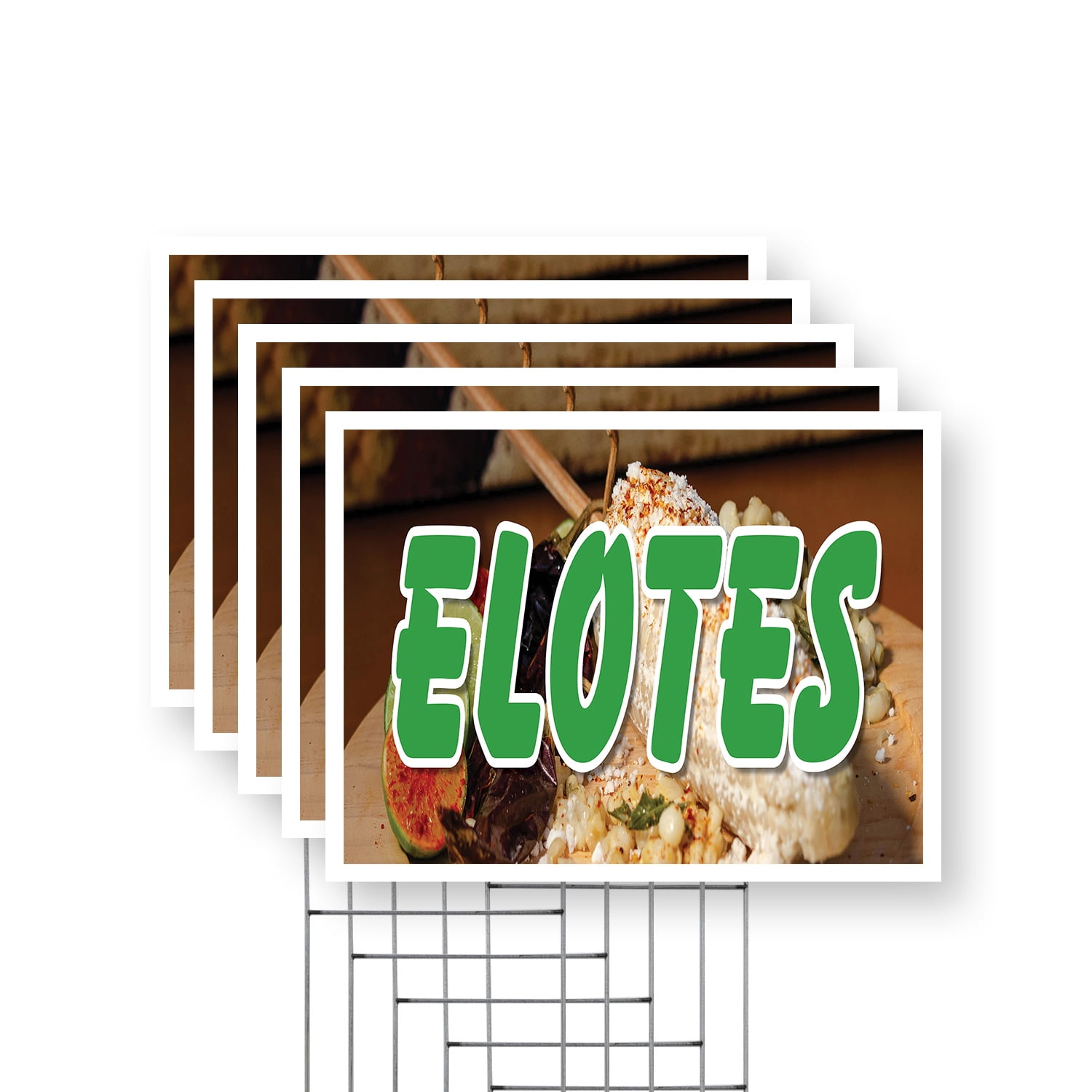 Elotes Yard Sign 5 Pack of 18 Inch x 24 Inch Double Sided Weatherproof ...