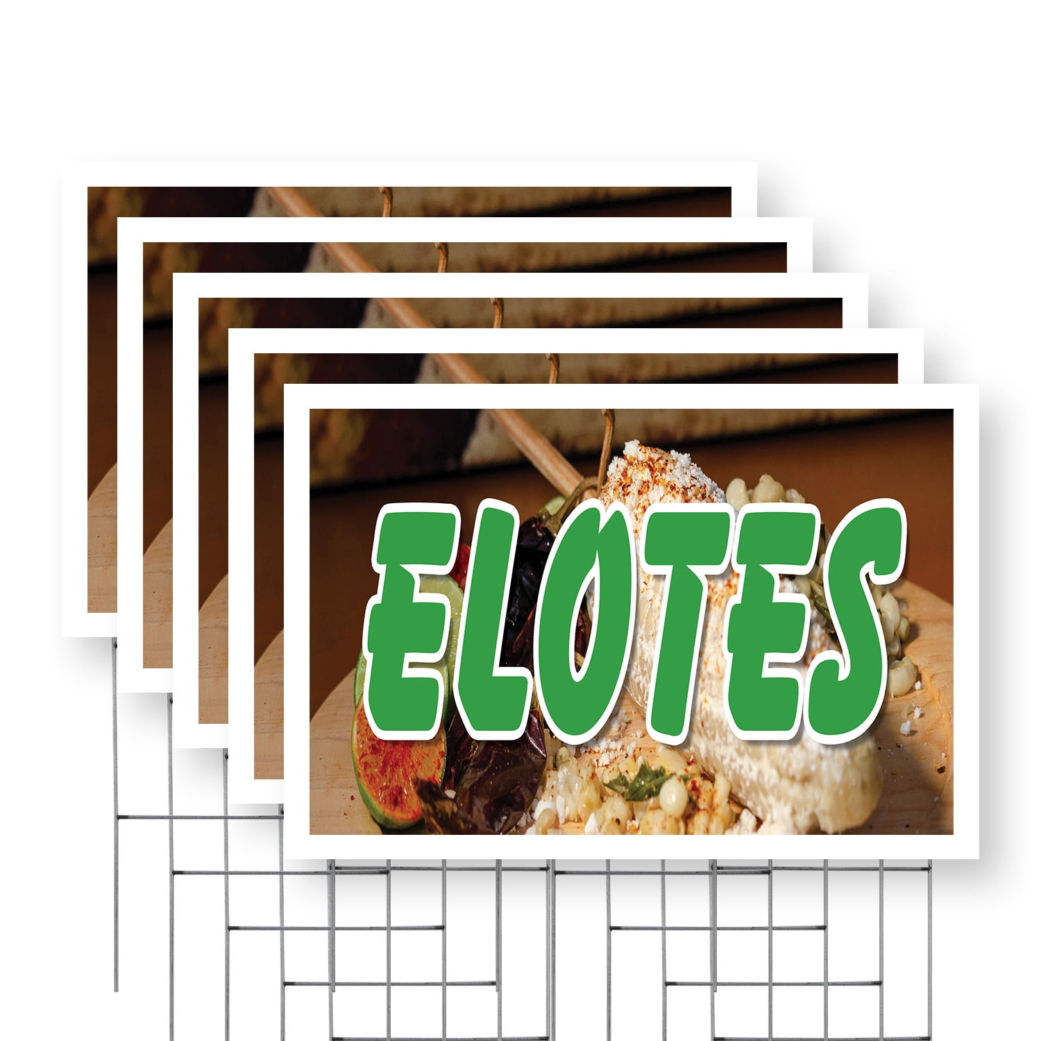 Elotes Yard Sign 5 Pack of 24 Inch x 36 Inch Single Sided Weatherproof ...