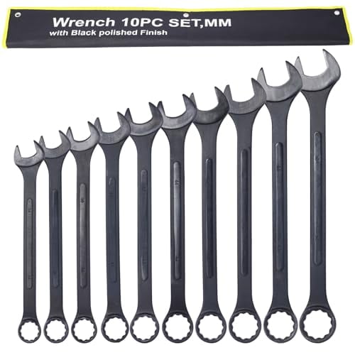 Elountik 10 PCS Metric Jumbo Combination Wrench Set Extra Large, Metric ...