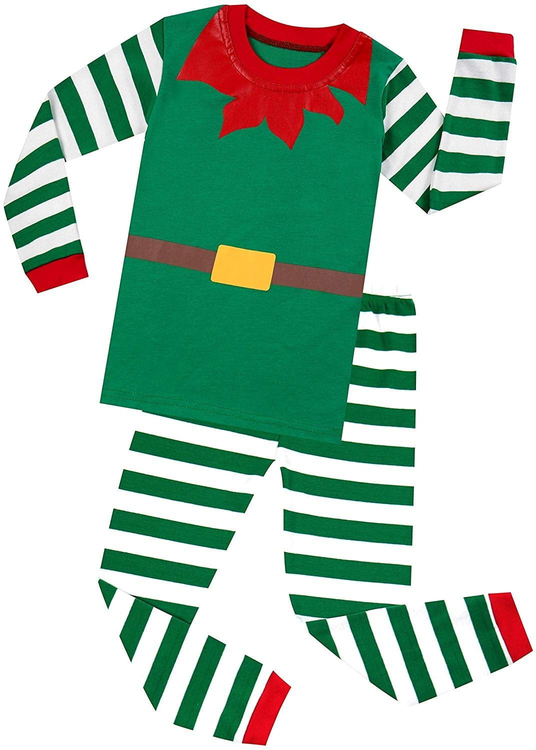 Elowel Family Matching Christmas Pajamas - Green Elf 2-Piece PJ Set 100 ...