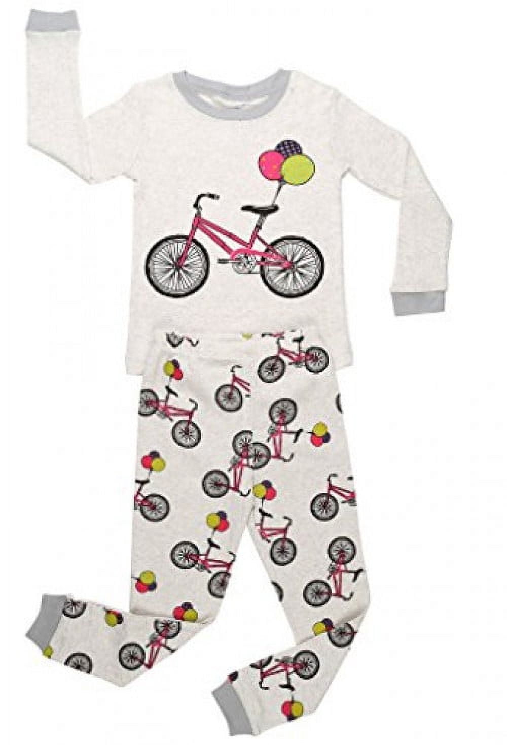 Elowel Girls "Bike" 2 Piece Pajama Set 100% Cotton 2 Toddler - Walmart.com
